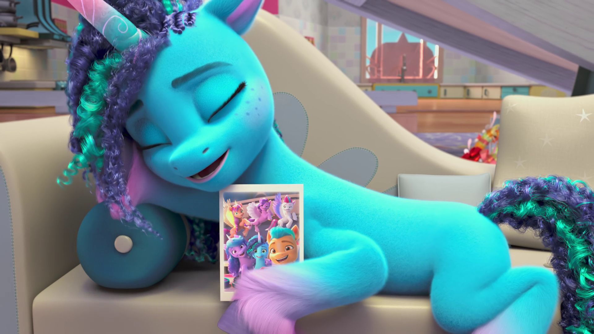 #3143730 - safe, screencap, hitch trailblazer, izzy moonbow, misty brightdawn, pipp petals ...