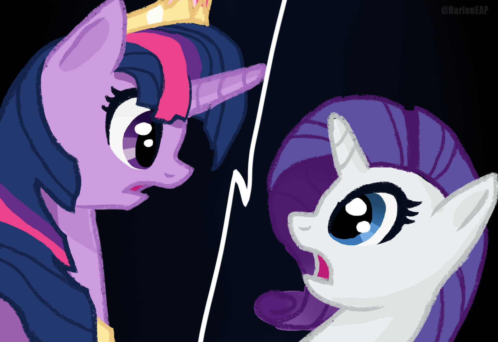 #3143785 - safe, artist:harleneap, rarity, twilight sparkle, alicorn ...