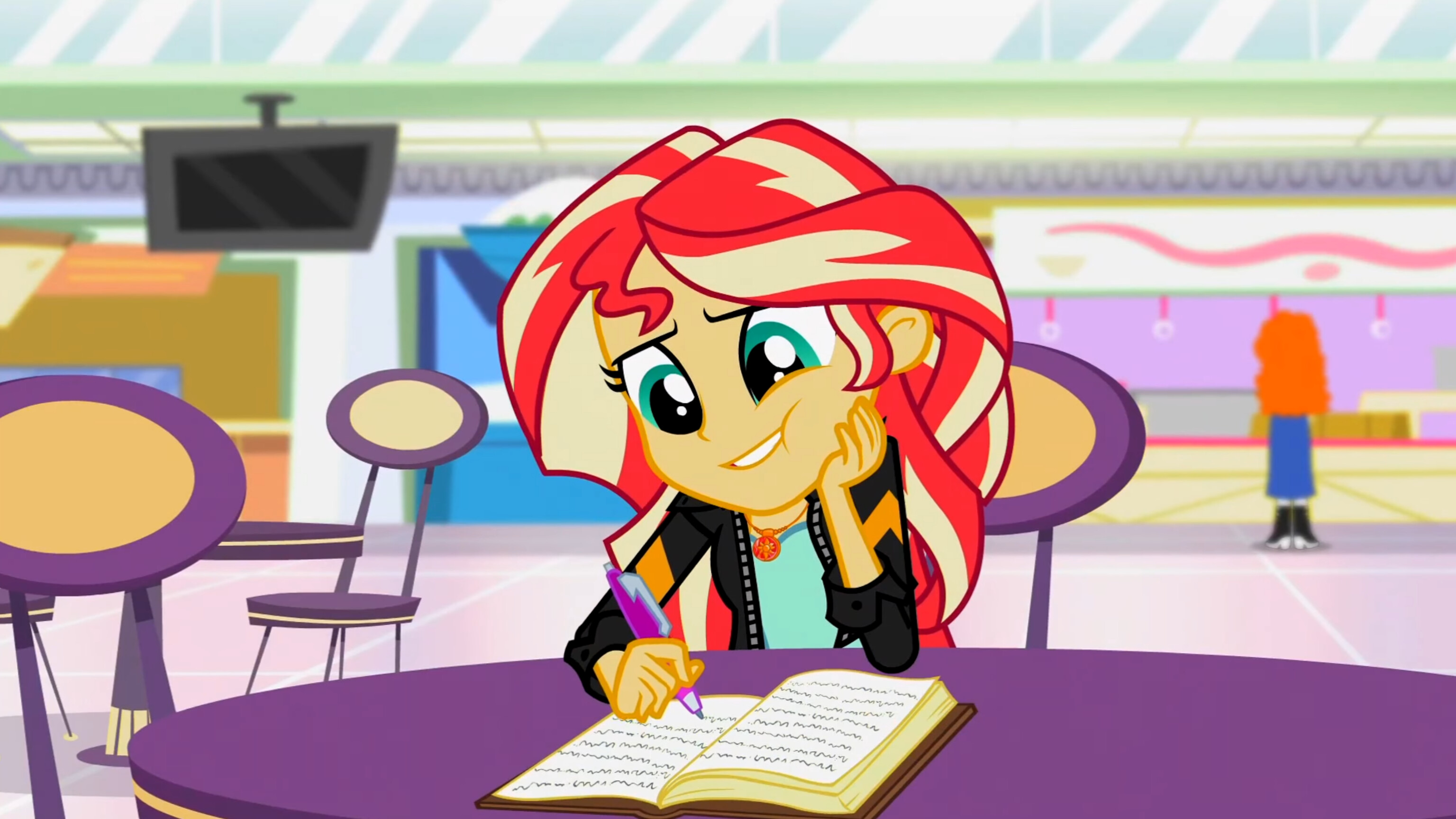 #3144591 - safe, screencap, golden hazel, sunset shimmer, human ...