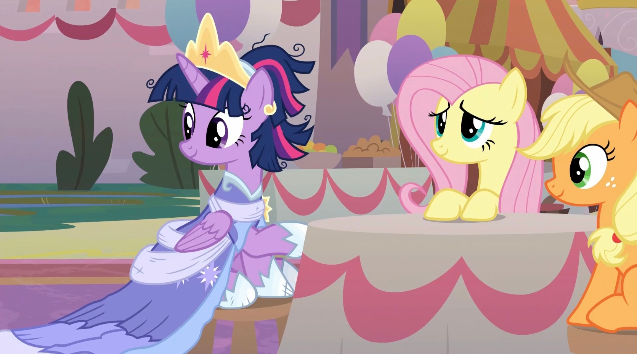 #3145365 - safe, screencap, applejack, fluttershy, twilight sparkle ...