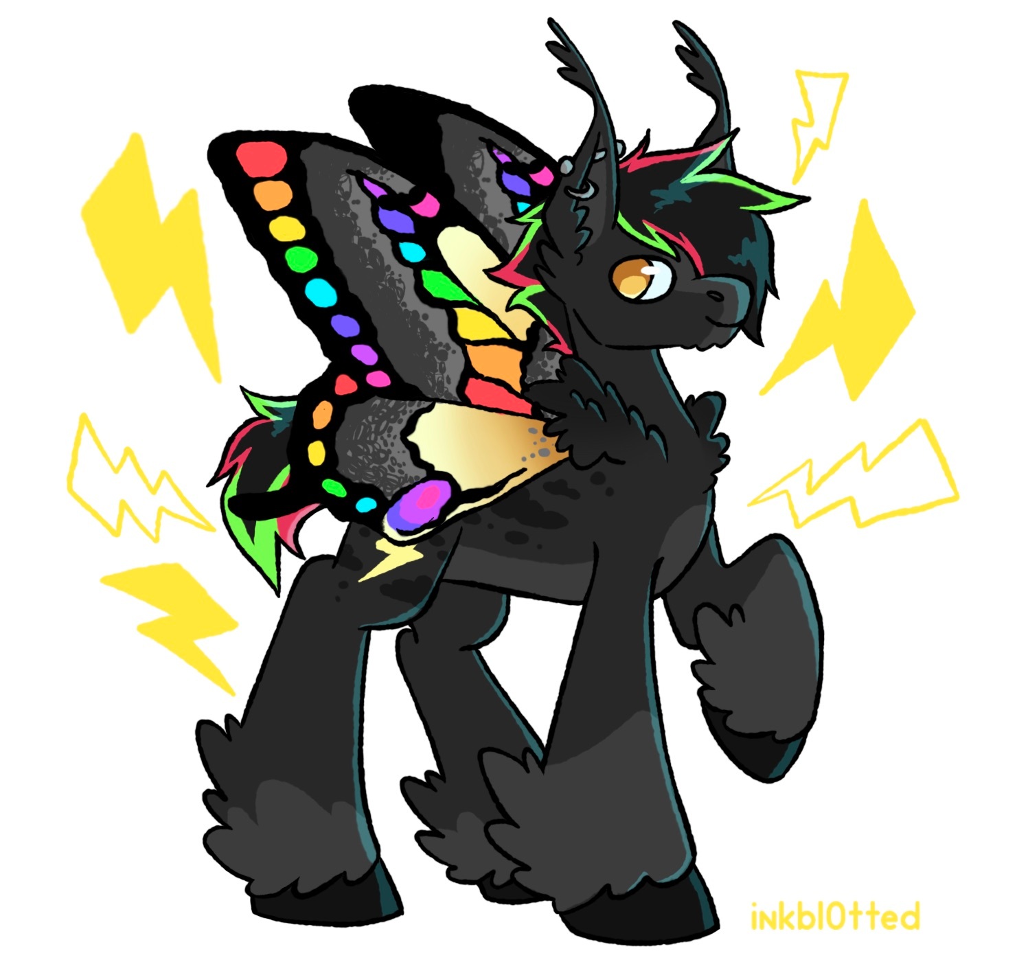 #3146214 - safe, artist:inkbl0t, oc, oc only, oc:krypt, moth, mothpony ...