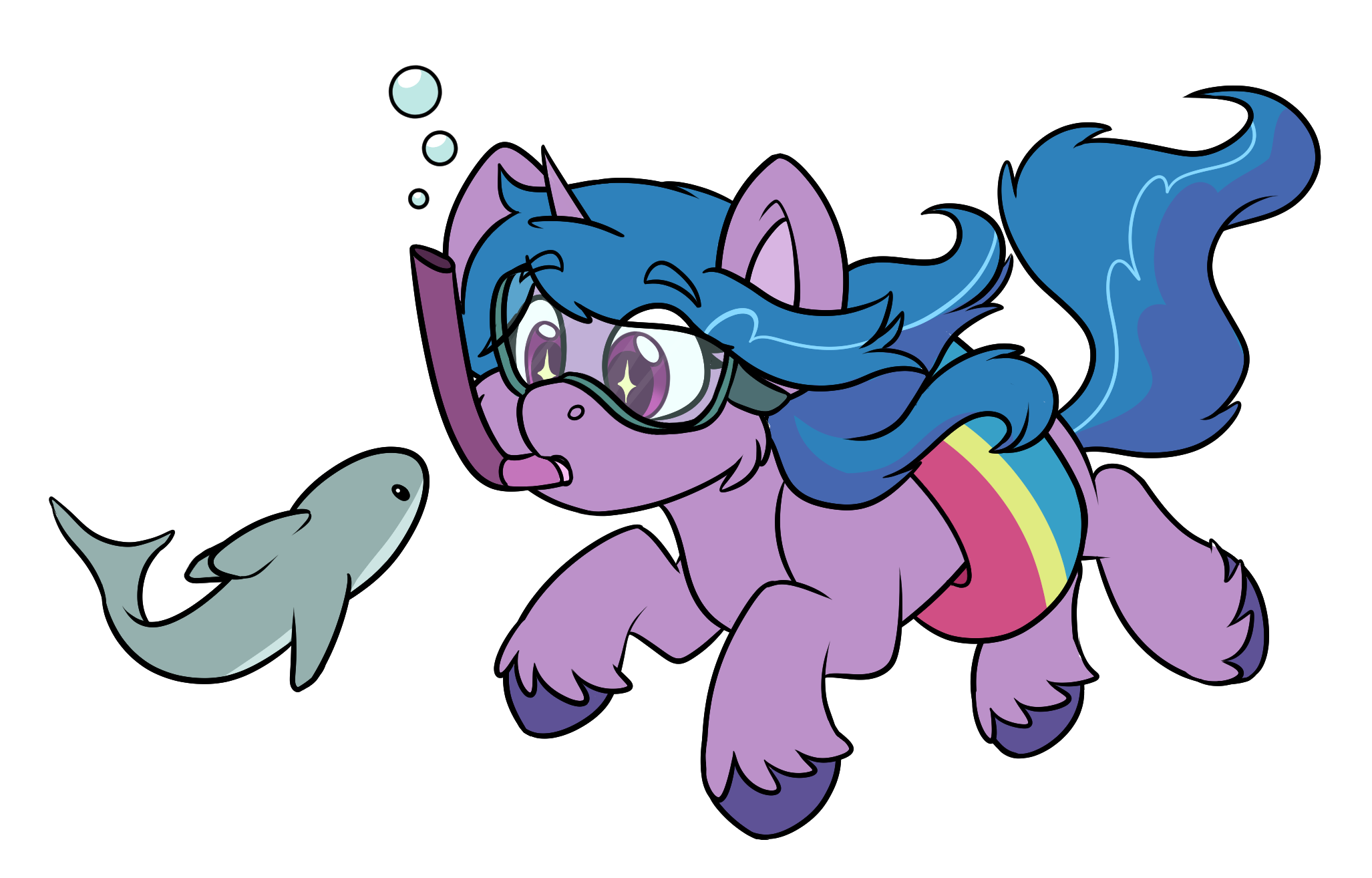 #3148734 - safe, artist:rokosmith26, izzy moonbow, pony, shark, unicorn ...