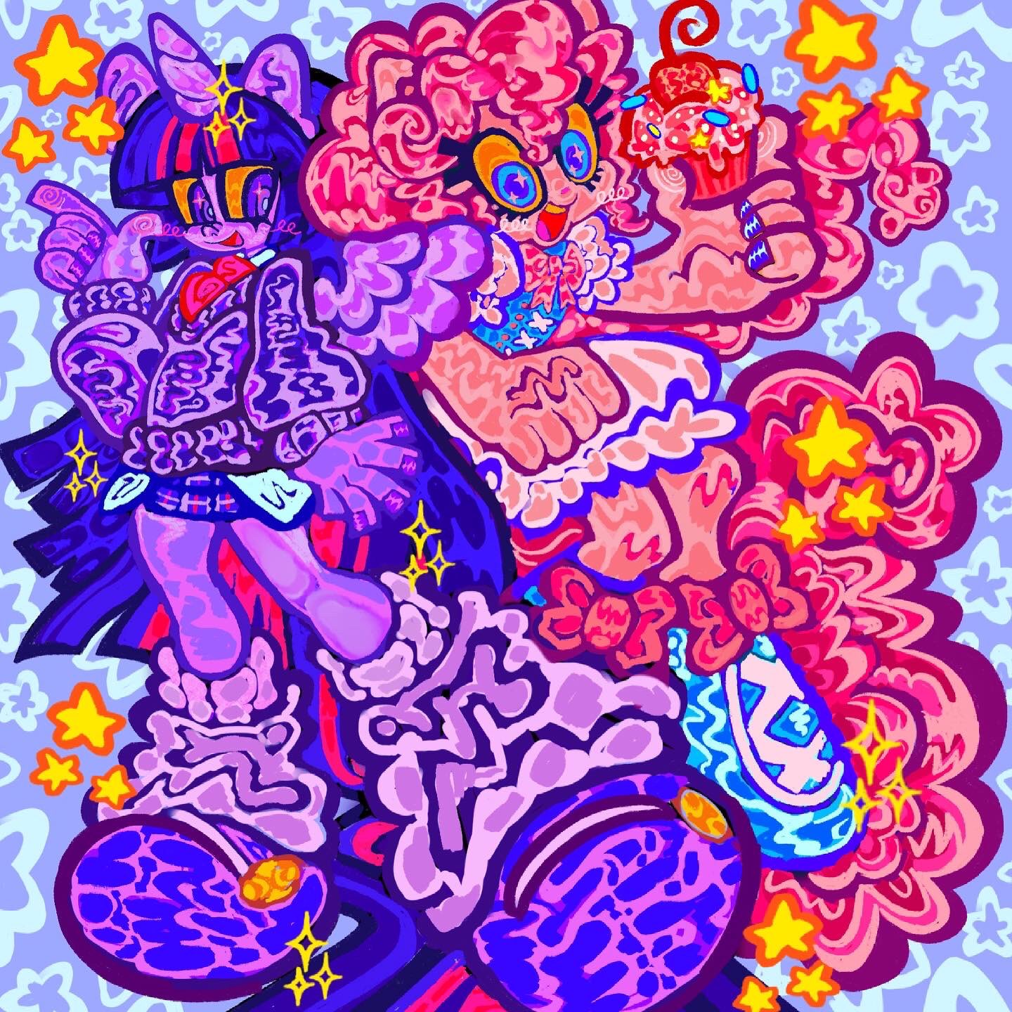 #3148985 - safe, artist:sprimks, pinkie pie, twilight sparkle, alicorn ...