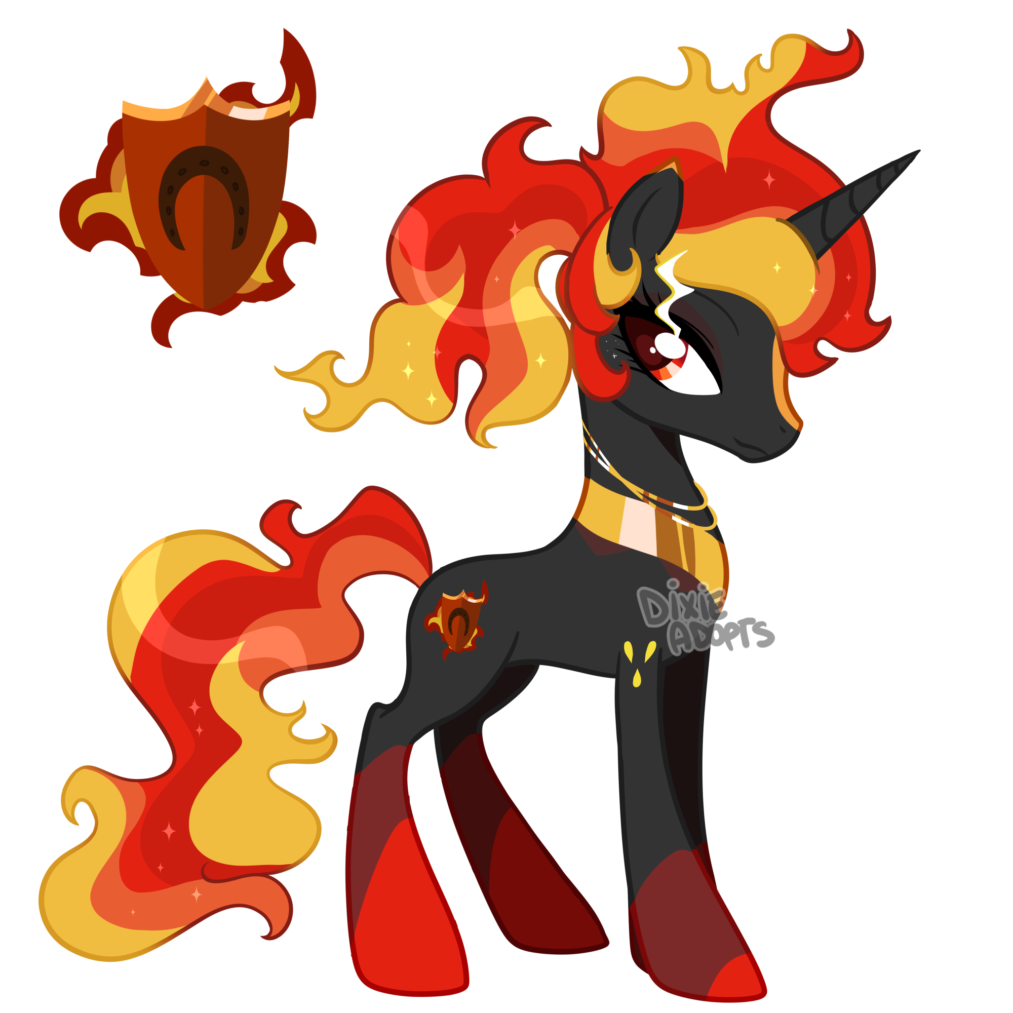 #3149476 - safe, artist:dixieadopts, oc, oc only, oc:legendary fire, pony, unicorn, female, mare ...