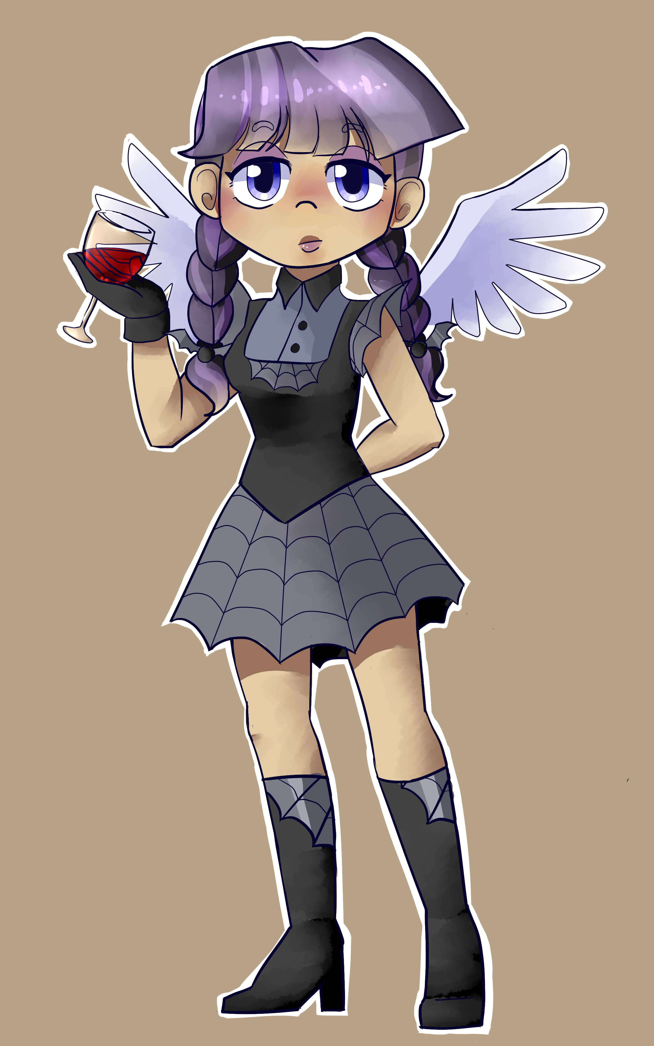 #3150180 - safe, artist:neferba, inky rose, human, g4, alcohol, boots ...