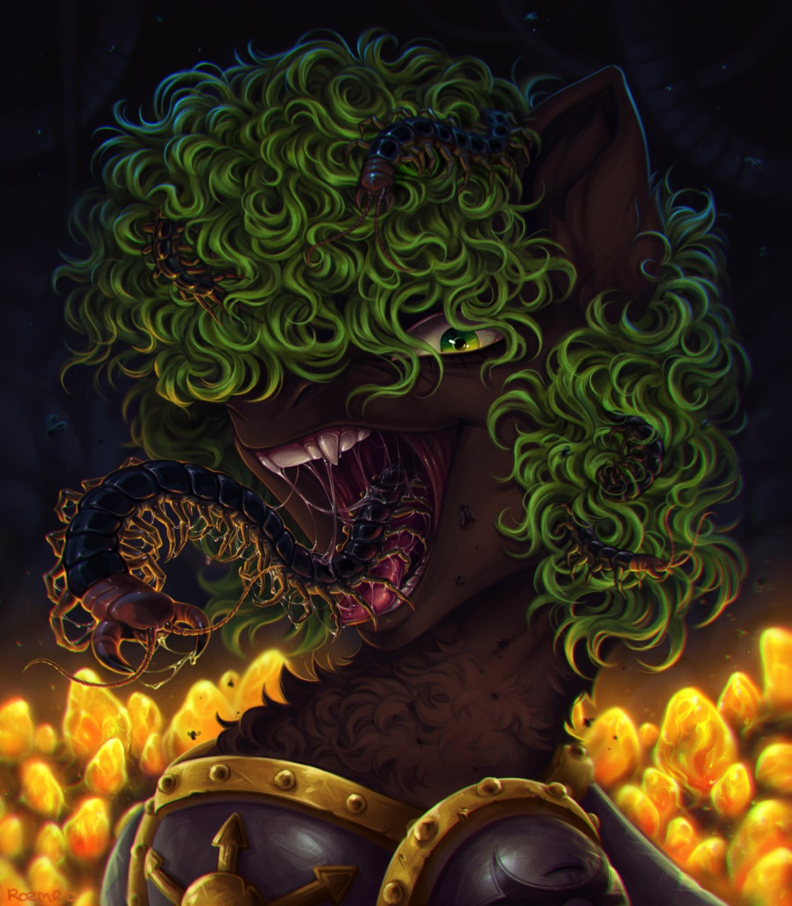 #3151425 - semi-grimdark, artist:rozmed, oc, oc only, oc:rot blossom ...