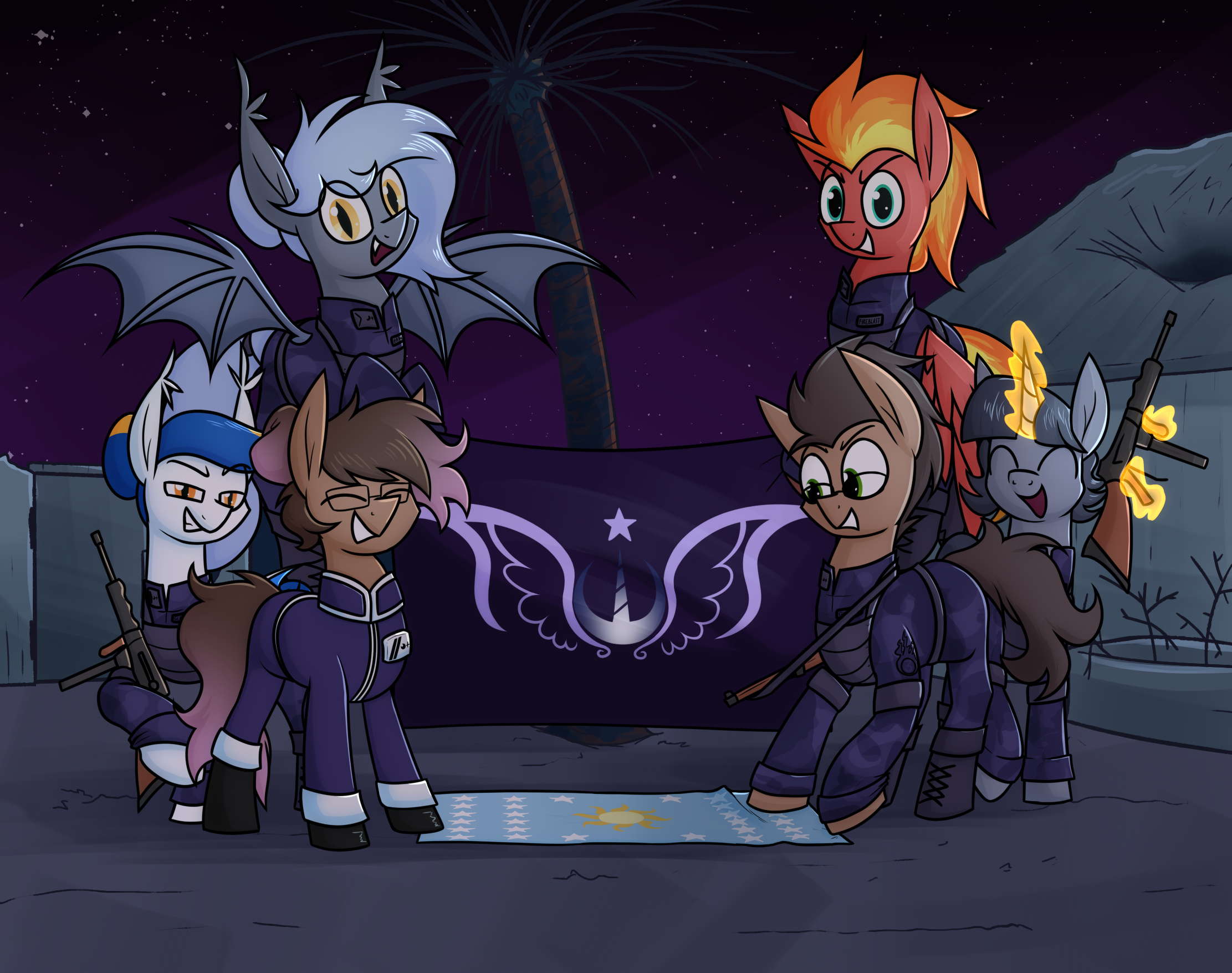 #3136802 - safe, artist:moonatik, oc, oc only, oc:be sharp, oc:cinnamon quartz, oc:flame ...