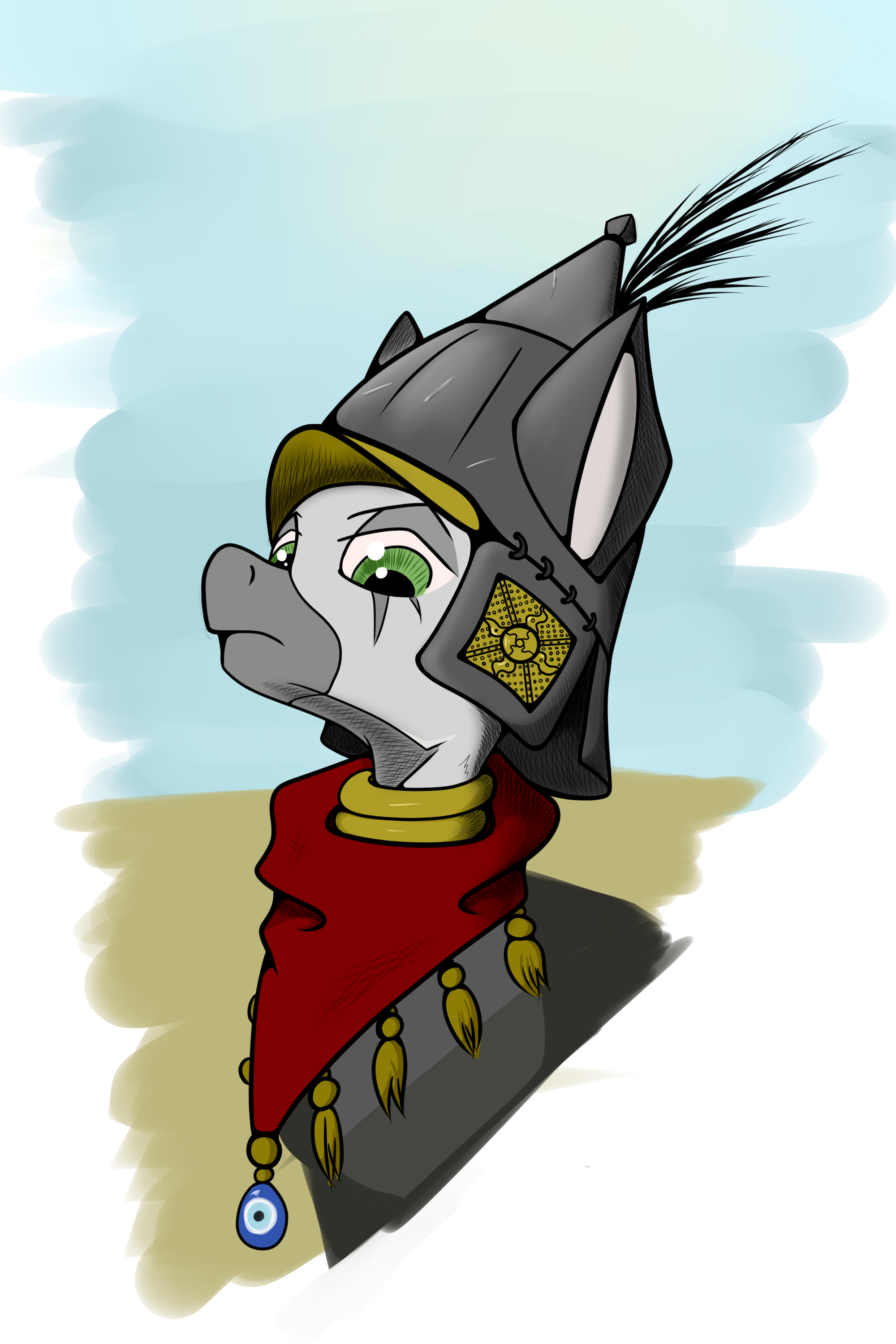 #3137540 - safe, artist:incrediblepanzer, zebra, armor, clothes, helmet ...