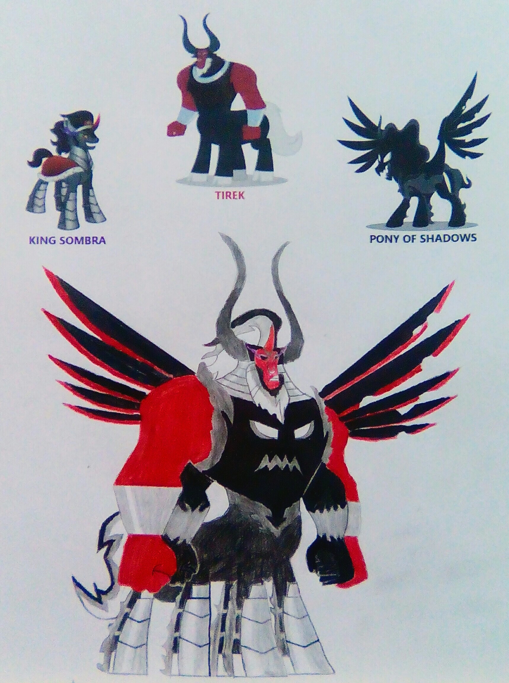 #3137980 - safe, artist:emperor-yu-gi-oh, king sombra, lord tirek, pony ...