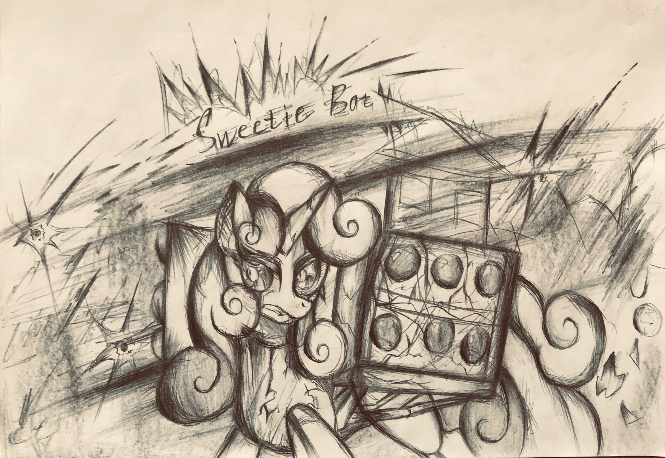 #3138958 - safe, artist:lydia, sweetie belle, gynoid, pony, robot ...