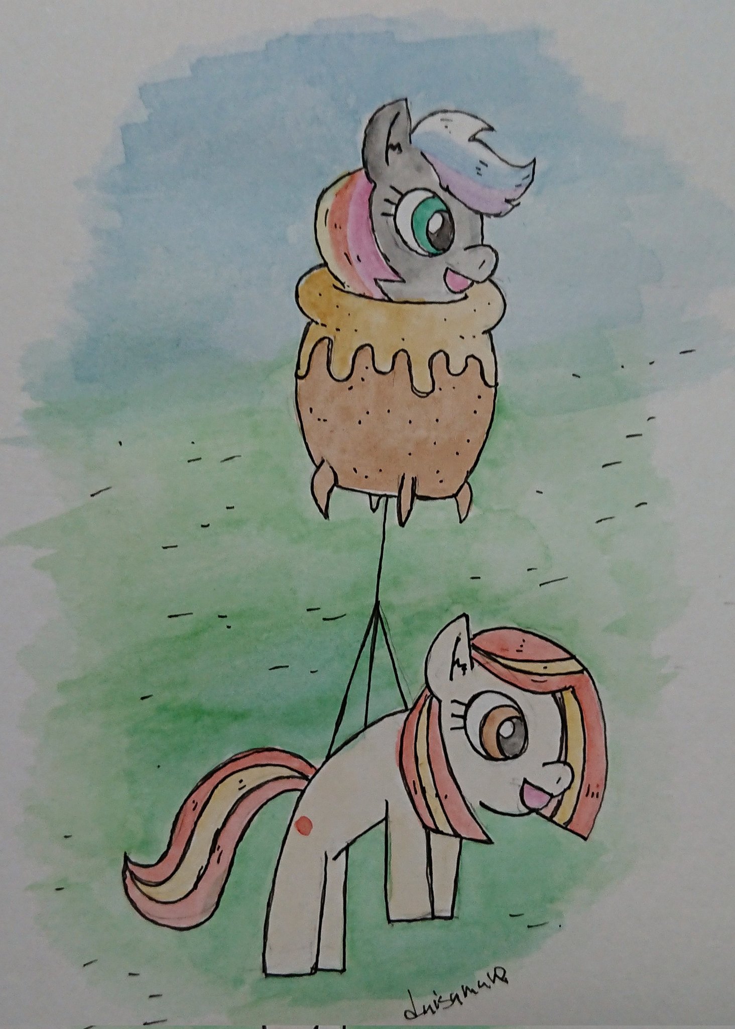 #3161686 - safe, artist:daisymane, oc, oc only, oc:poniko, oc:rokuchan ...