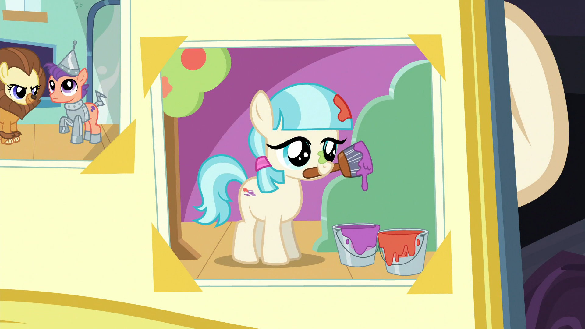 #3164016 - safe, screencap, coco pommel, tin orbit, violet cream, earth ...
