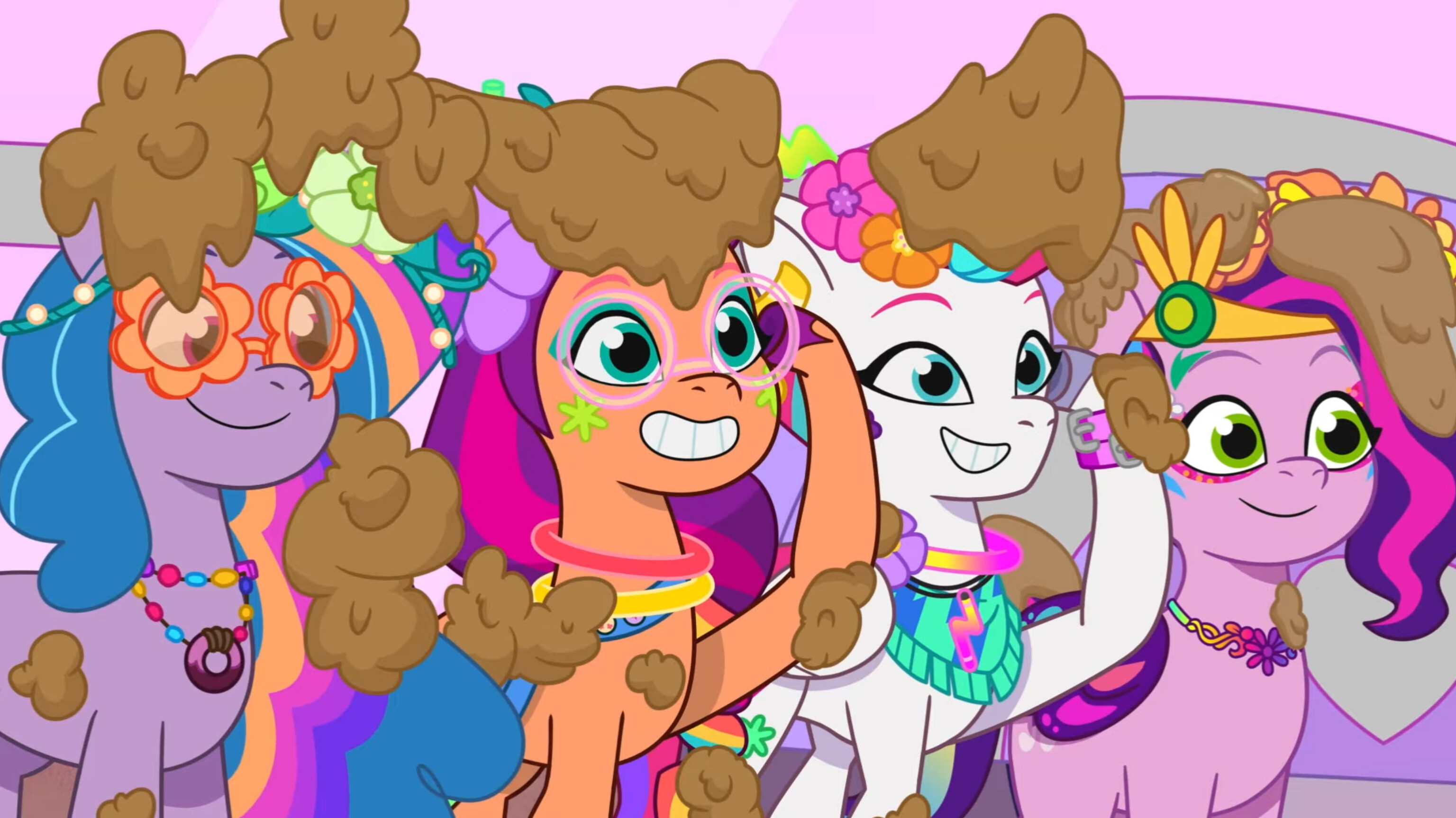 #3165967 - safe, screencap, izzy moonbow, pipp petals, sunny starscout ...