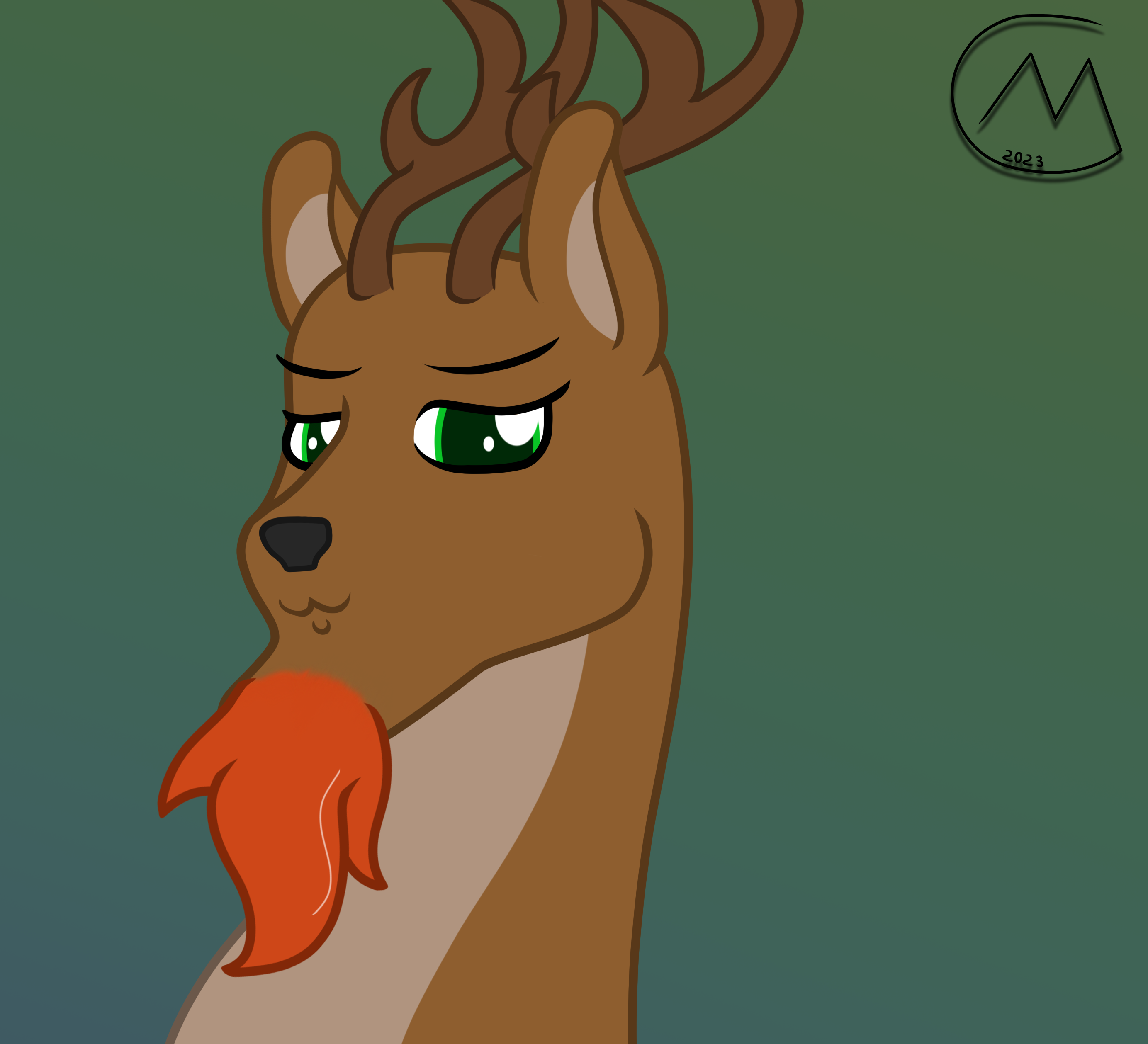 #3169480 - safe, artist:maître cervidé, oc, oc only, oc:renn, deer ...