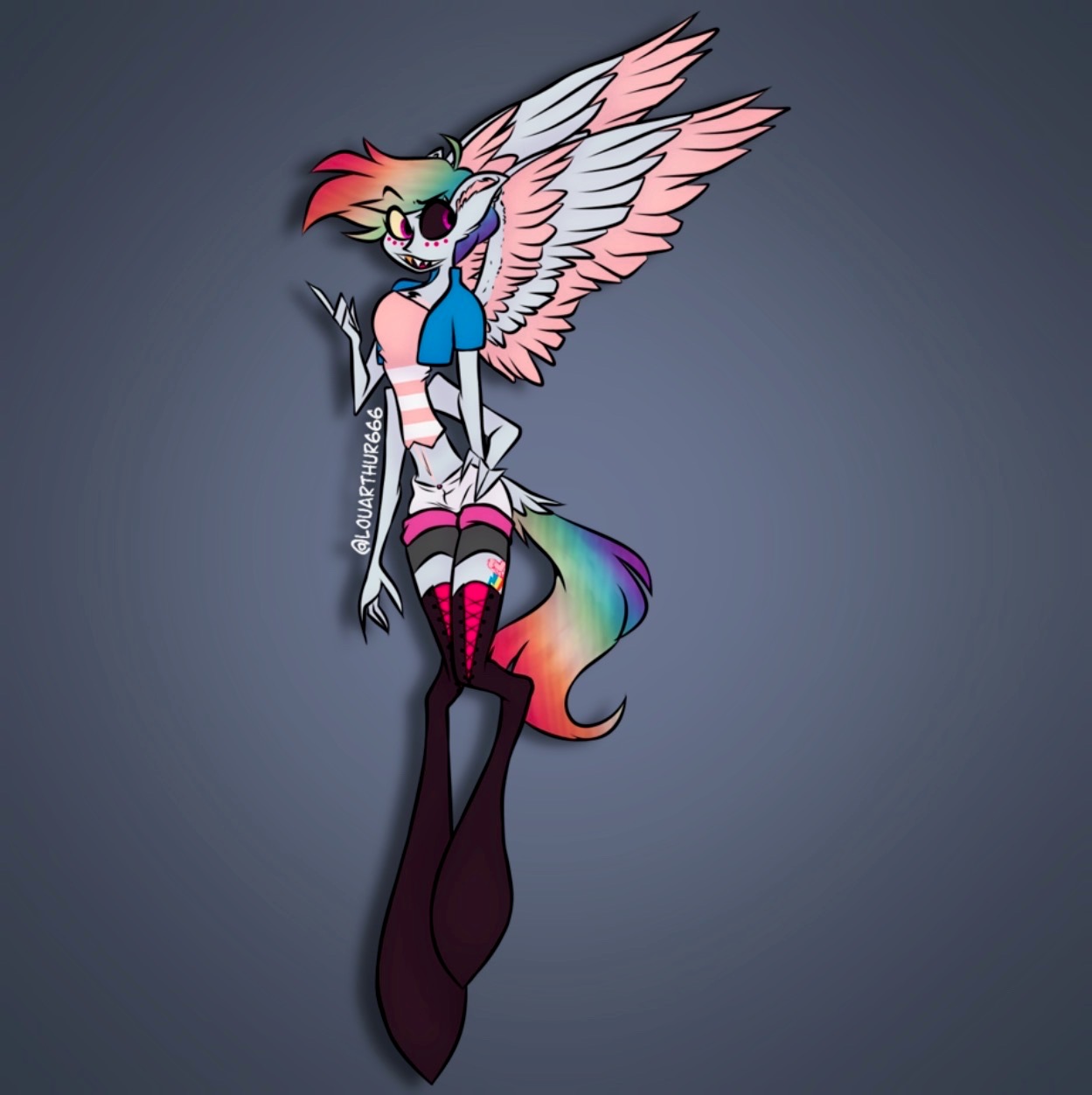 3171073 Safe Artist Louarthur8 Rainbow Dash Oc Oc Only Demon