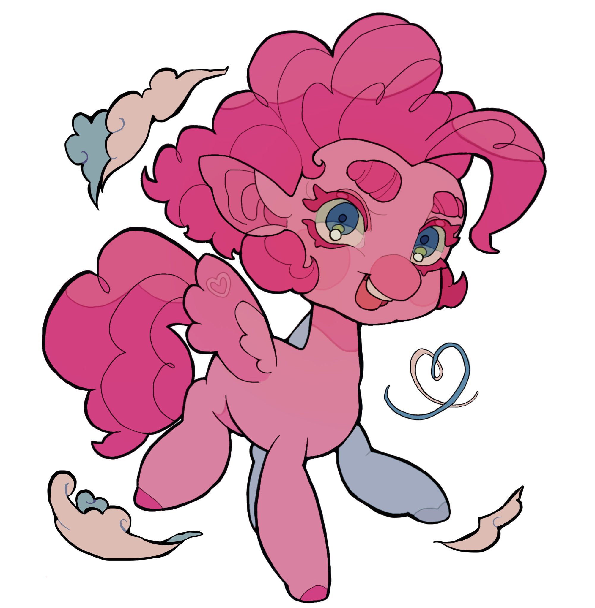 #3171288 - safe, artist:zira_dawn, pinkie pie, pegasus, pony, g4, bushy ...