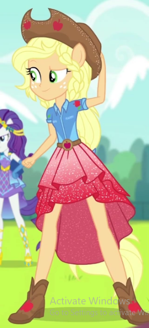#3171707 - safe, screencap, applejack, rarity, human, cheer you on ...