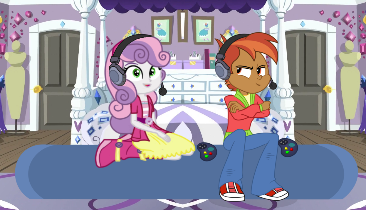 #3173217 - safe, artist:3d4d, button mash, sweetie belle, human ...