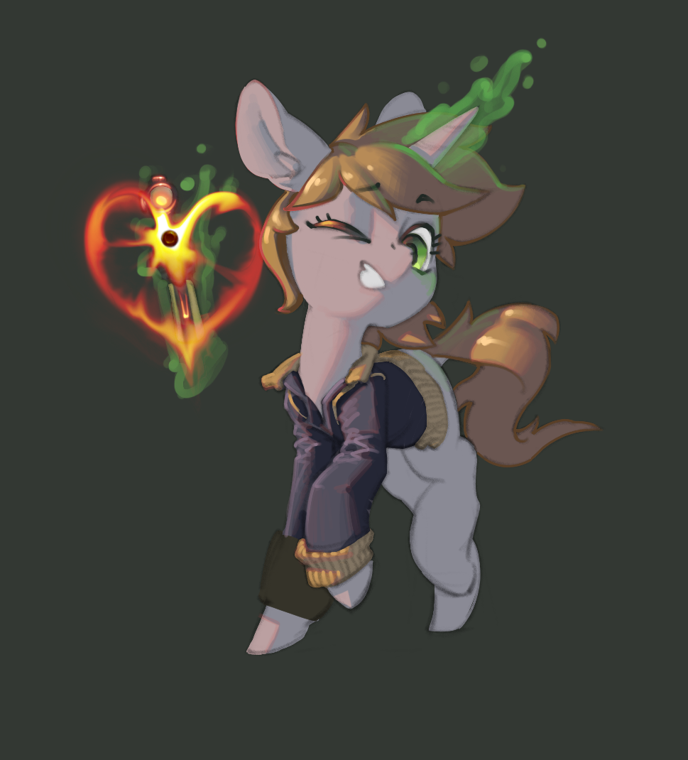 #3173249 - safe, artist:blue ink, oc, oc only, oc:littlepip, pony, unicorn, fallout equestria ...