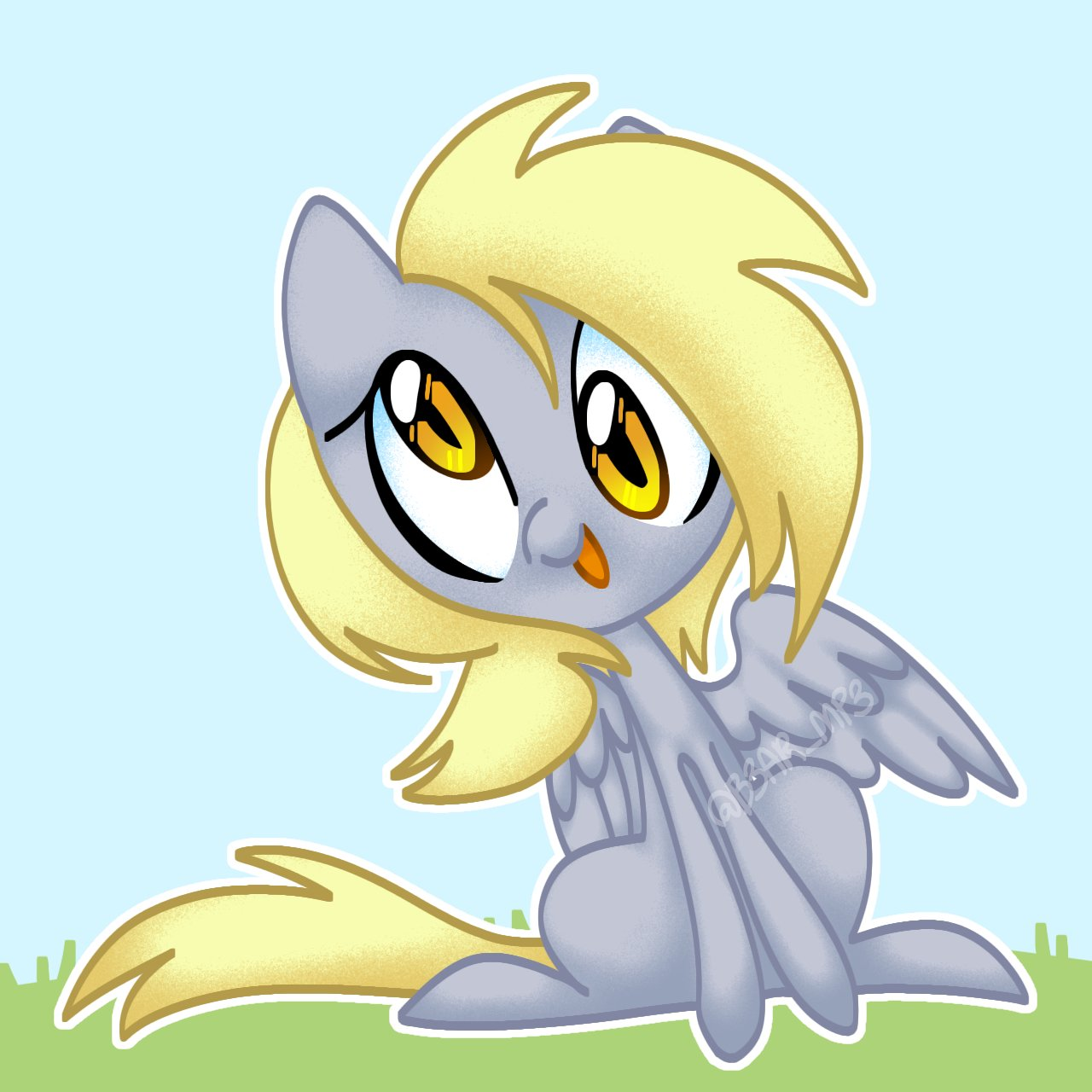 #3156999 - safe, artist:b3ar_mp3, derpy hooves, pegasus, pony, g4, cute ...