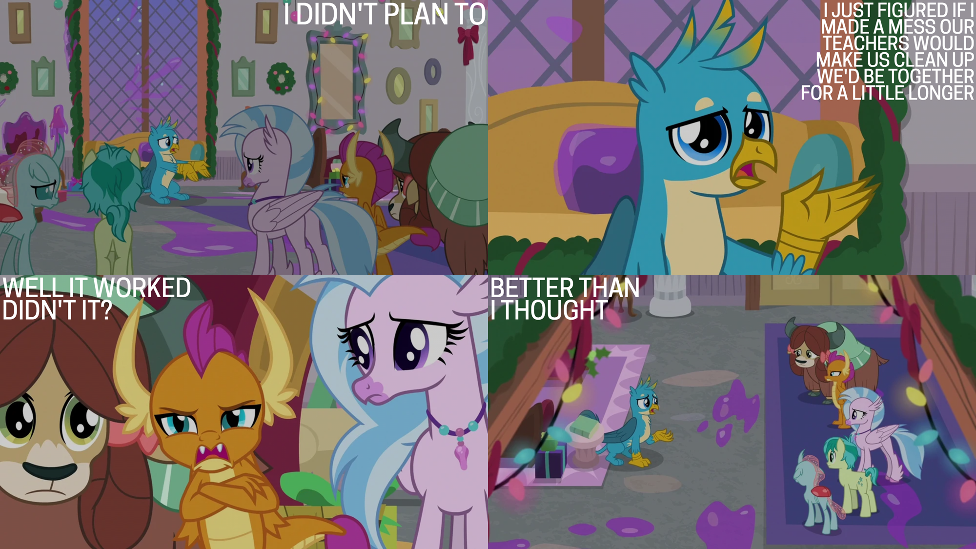 #3158596 - safe, edit, edited screencap, editor:quoterific, screencap, gallus, ocellus, sandbar ...