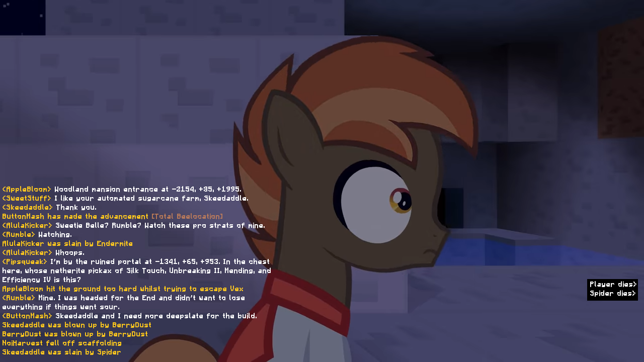 #3159354 - safe, artist:jan, edit, button mash, don't mine at night, g4 ...