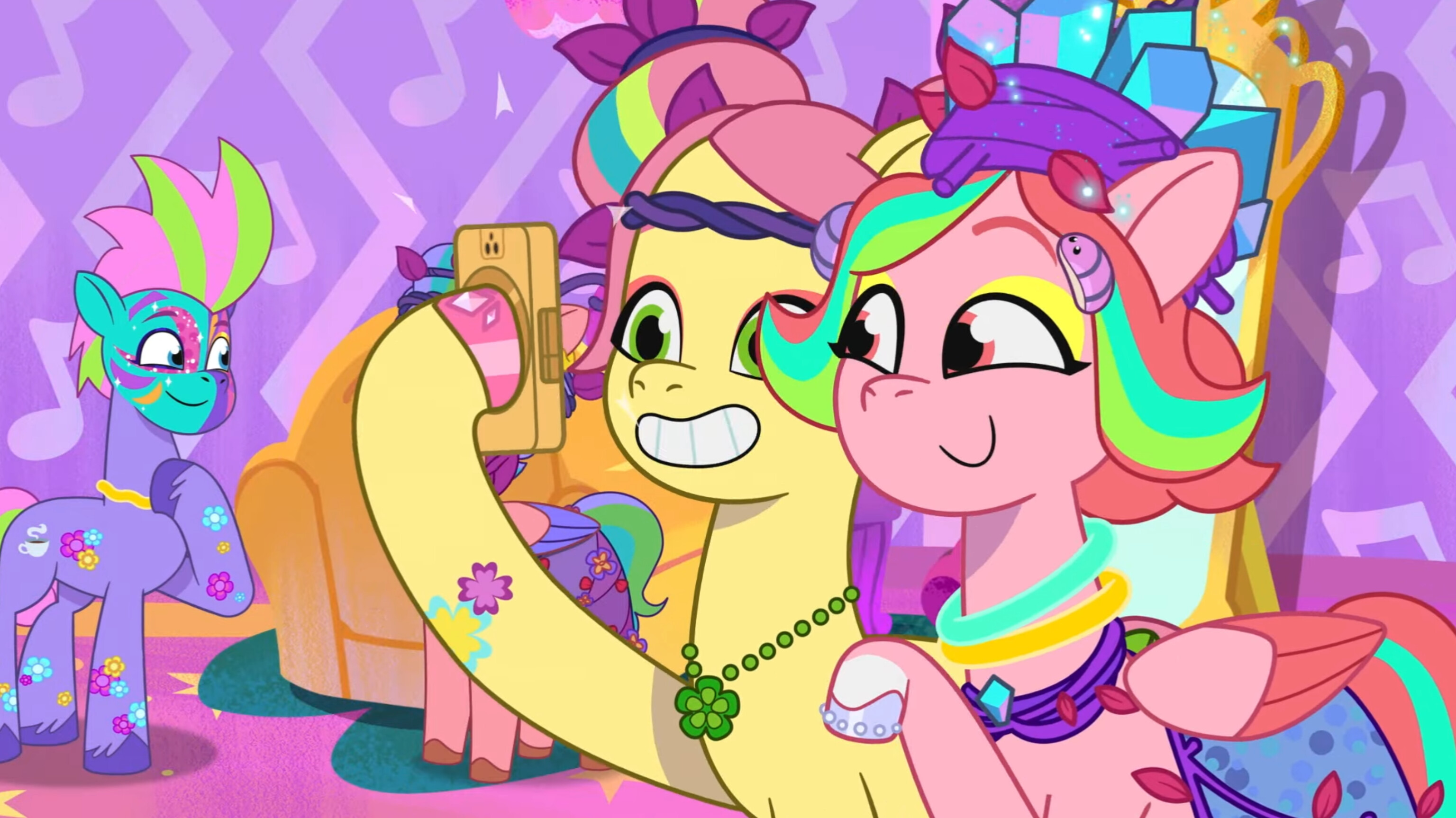 #3159444 - safe, screencap, posey bloom, sugarpuff lilac, windy (g5 ...