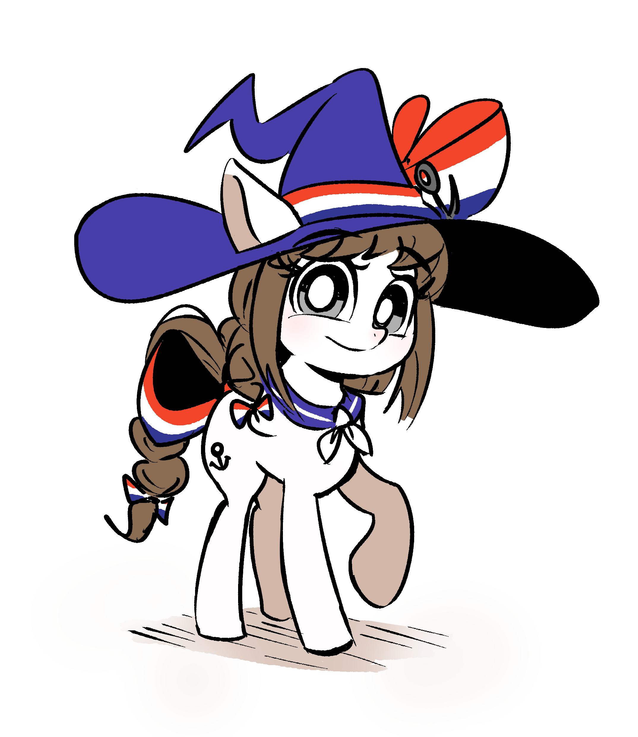 #3160179 - safe, artist:peargor, earth pony, pony, hat, high res ...