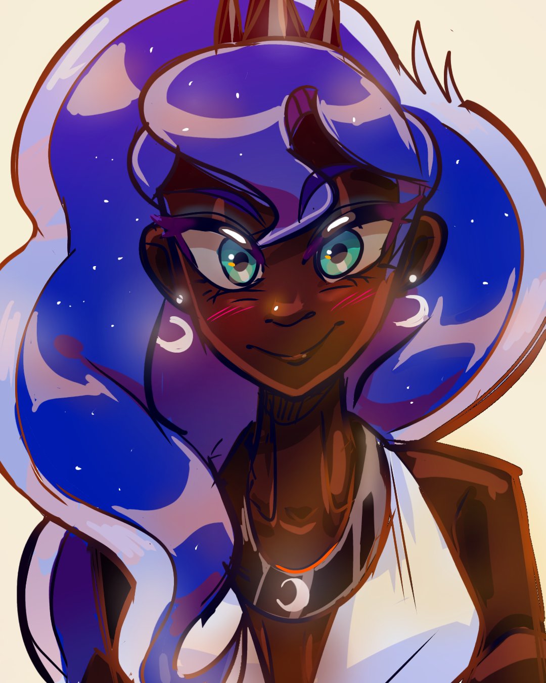 #3179712 - safe, artist:jully-park, princess luna, human, g4, bust ...