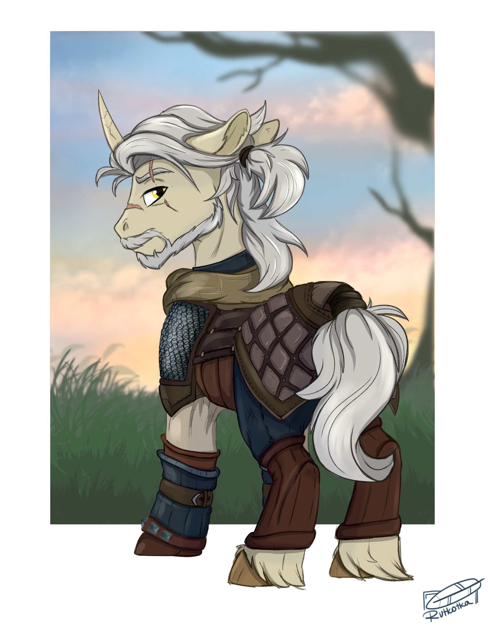 #3179862 - safe, artist:rutkotka, pony, unicorn, armor, detailed ...