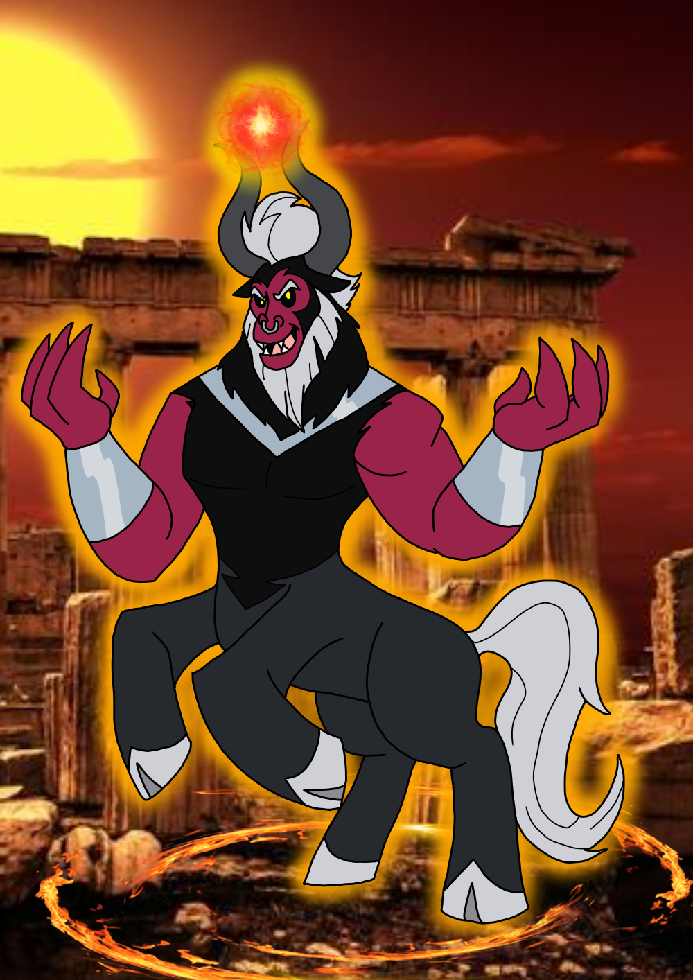 #3180560 - safe, artist:zetikoopa, lord tirek, centaur, taur, evil grin ...