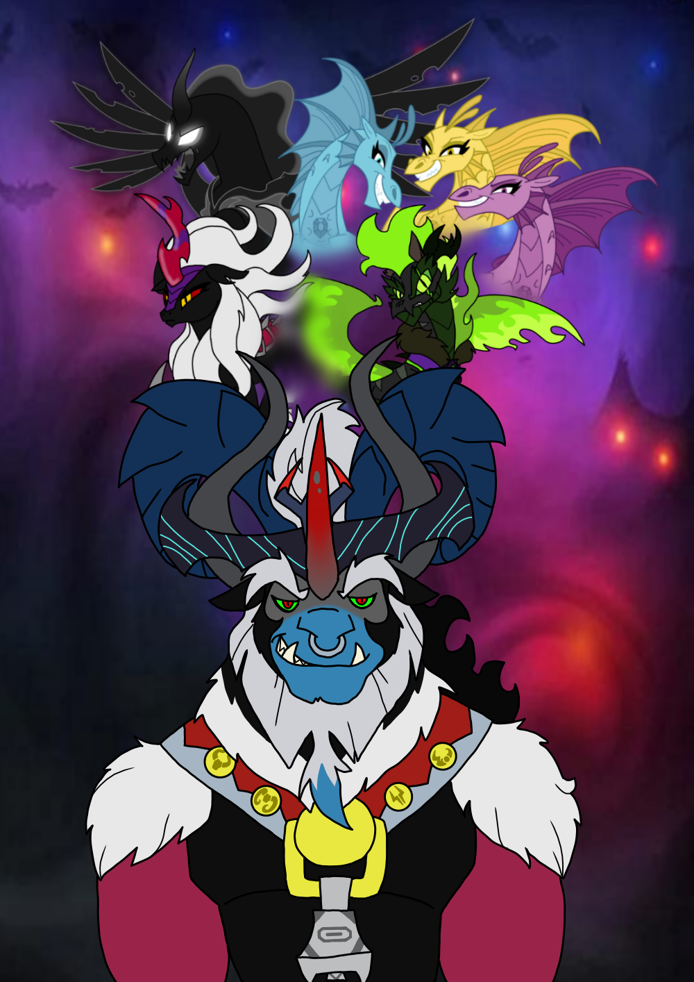 #3180598 - safe, artist:zetikoopa, adagio dazzle, aria blaze, grogar ...