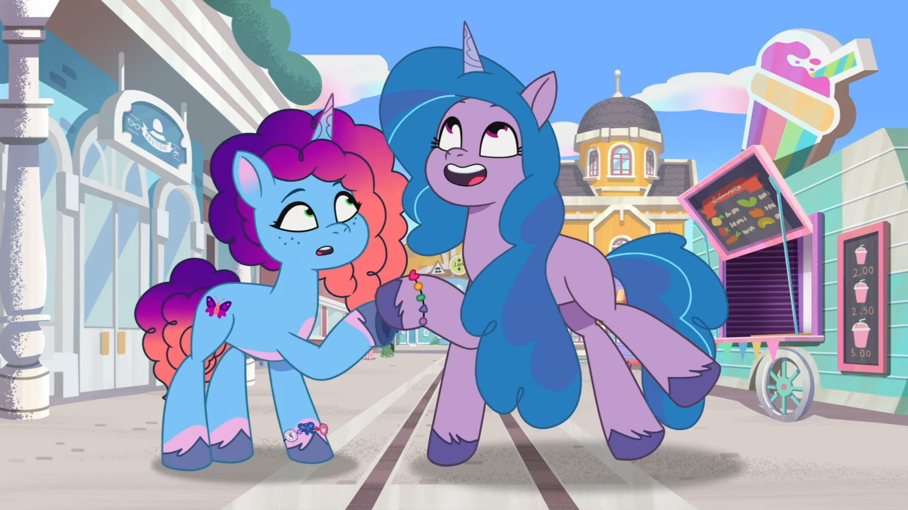 #3181617 - safe, screencap, izzy moonbow, misty brightdawn, pony, unicorn, g5, my little pony ...