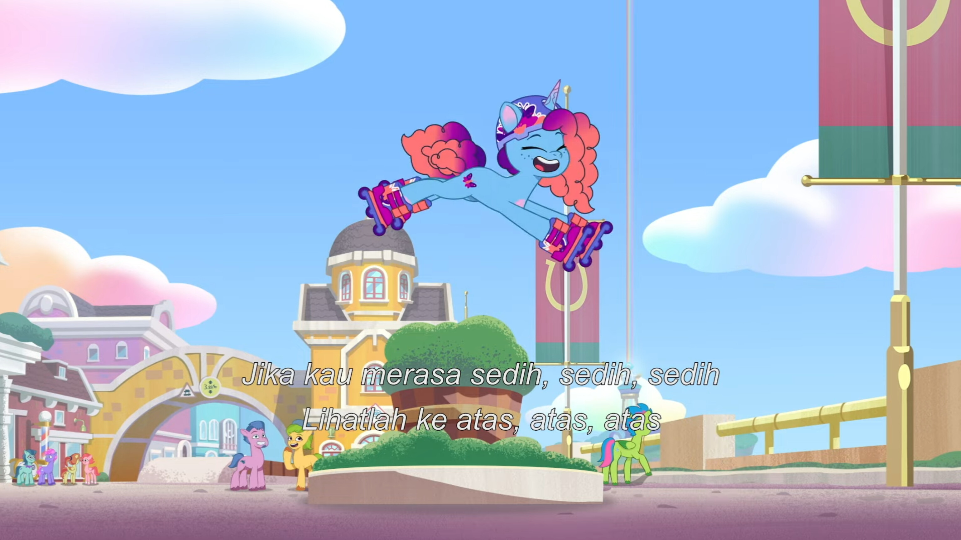 #3181709 - safe, screencap, alpine aspen, autumn skies, cherry prancer, delightful trifle ...