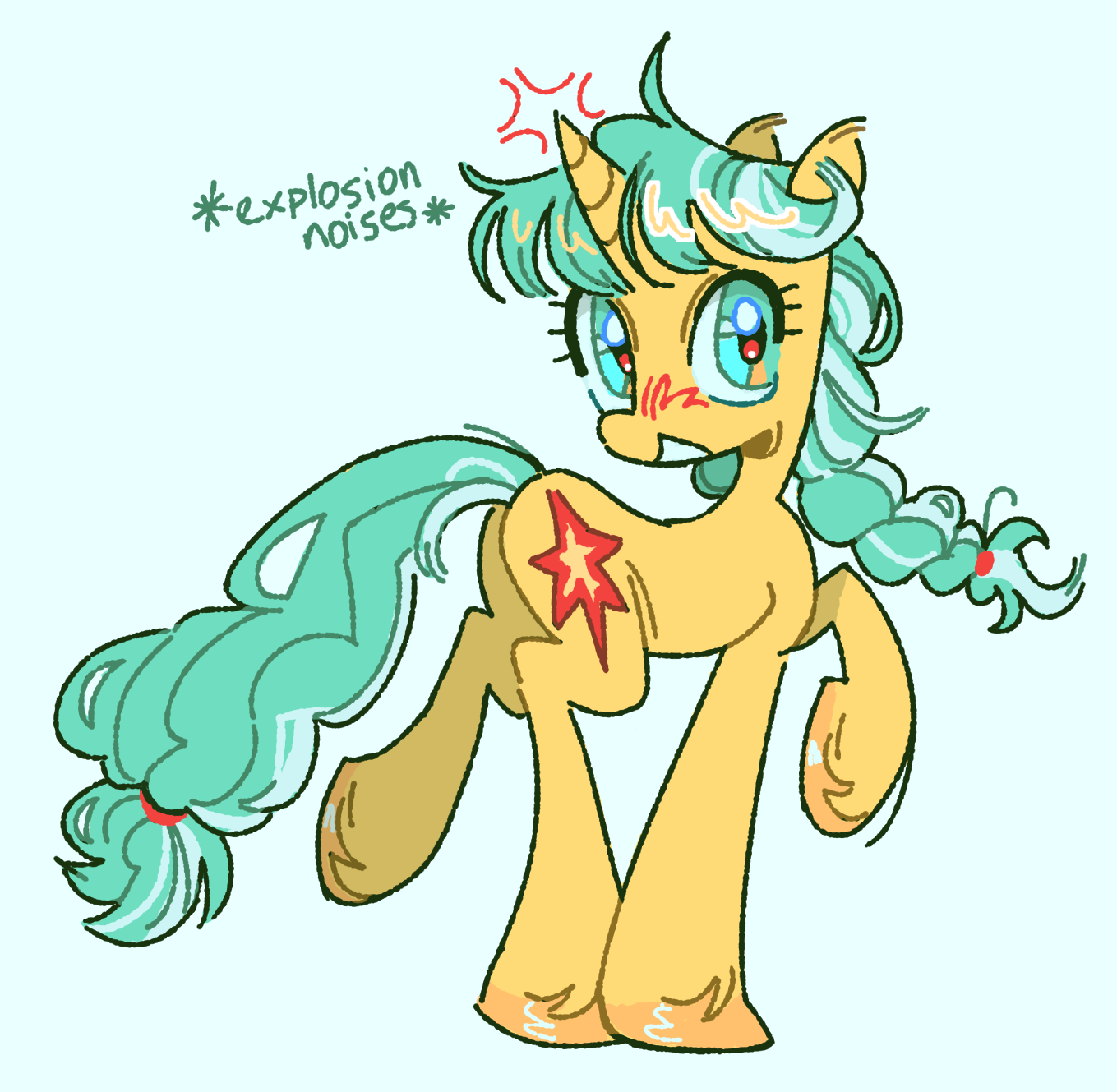 #3182515 - safe, artist:onionpwder, citrine spark, fire quacker, pony ...