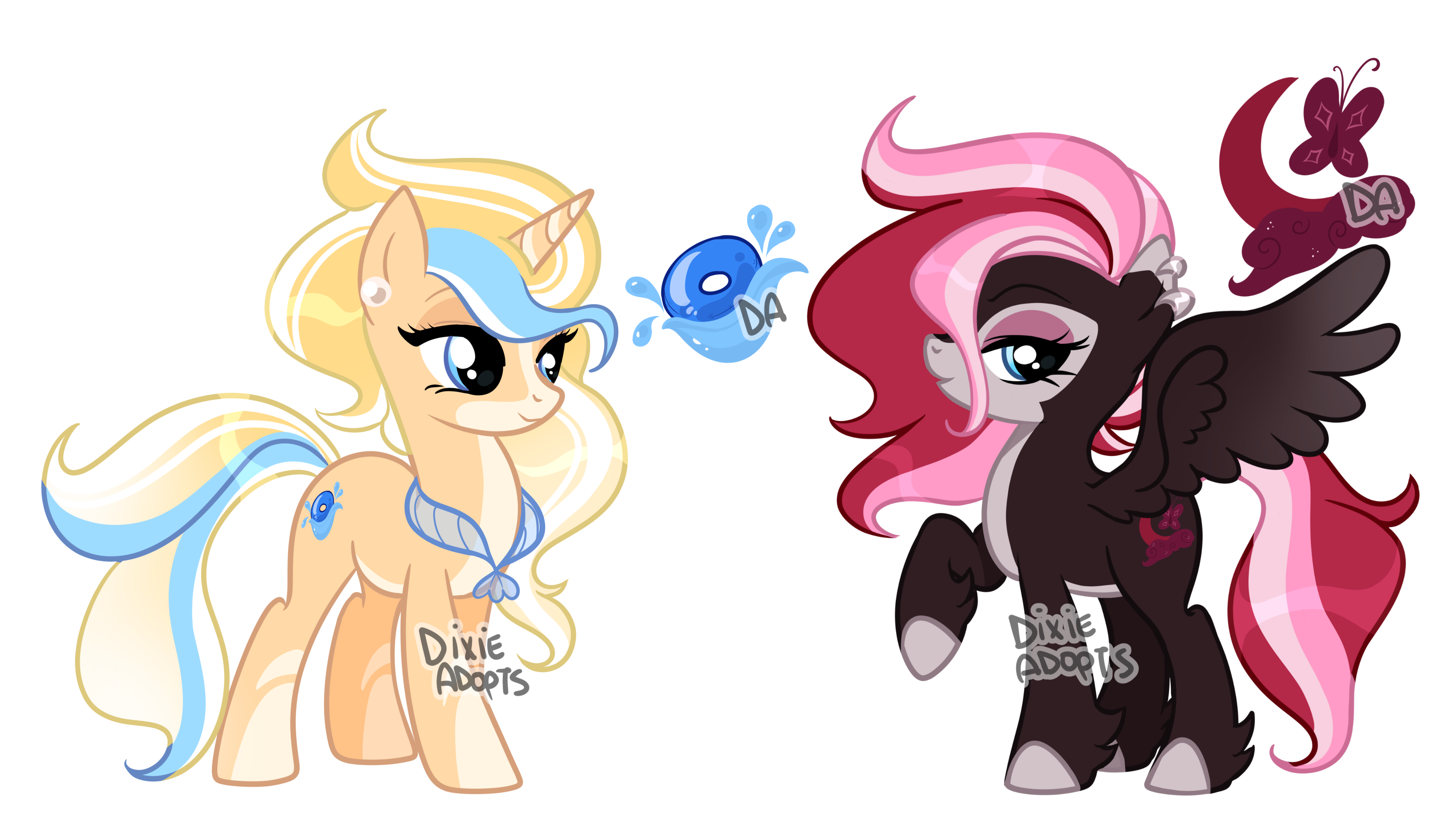 #3182580 - safe, artist:dixieadopts, oc, oc only, oc:bubble beam, oc:moon glider, pegasus, pony ...