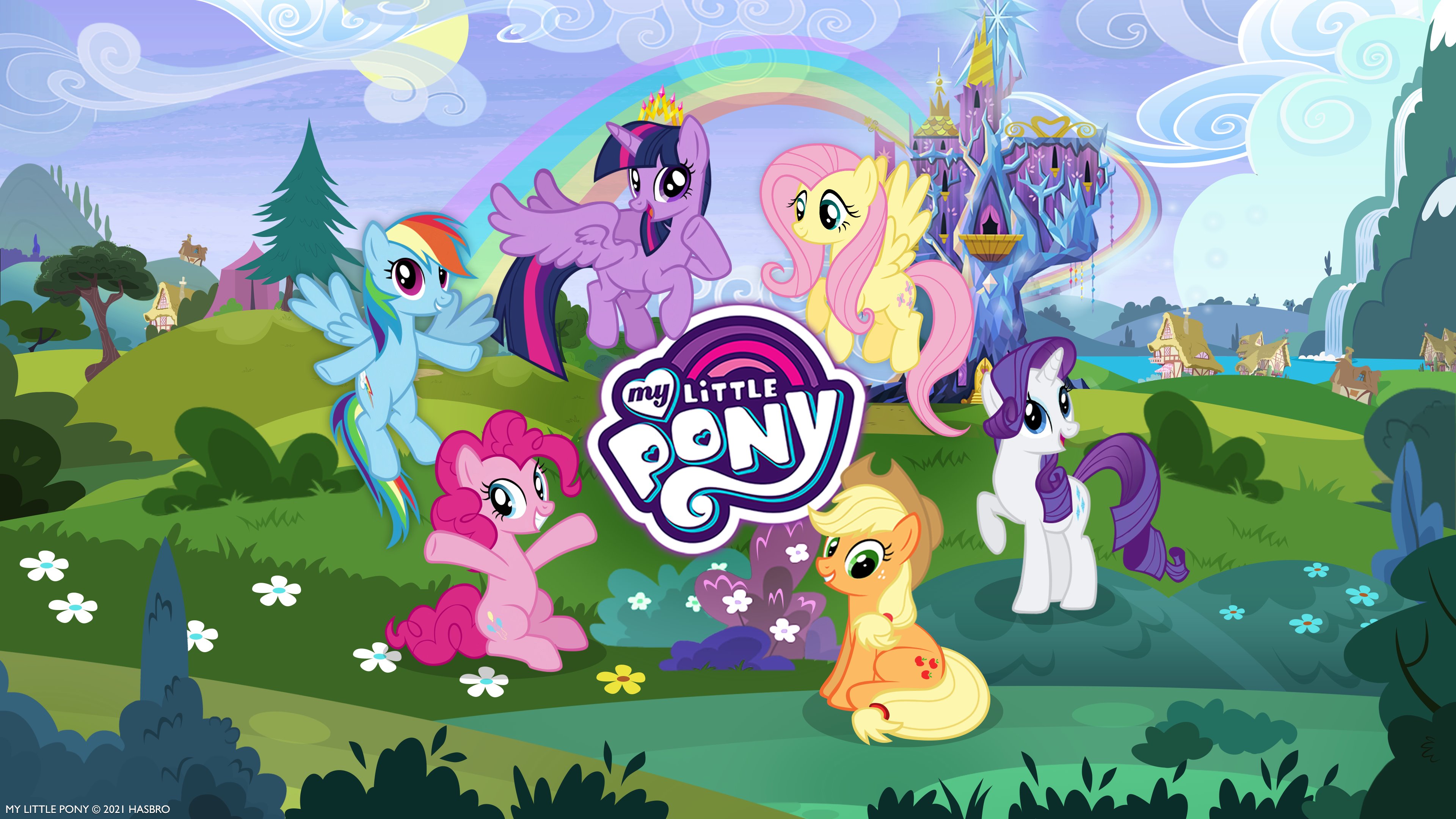 #3184047 - safe, gameloft, applejack, fluttershy, pinkie pie, rainbow ...