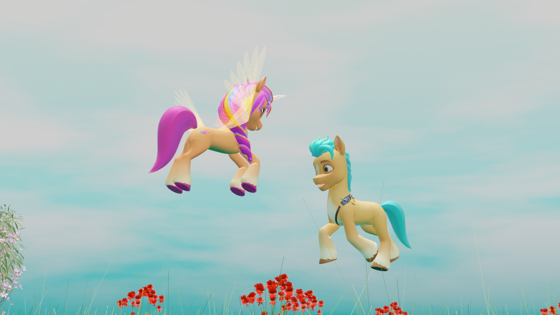 #3185287 - safe, artist:thisguy, hitch trailblazer, sunny starscout ...