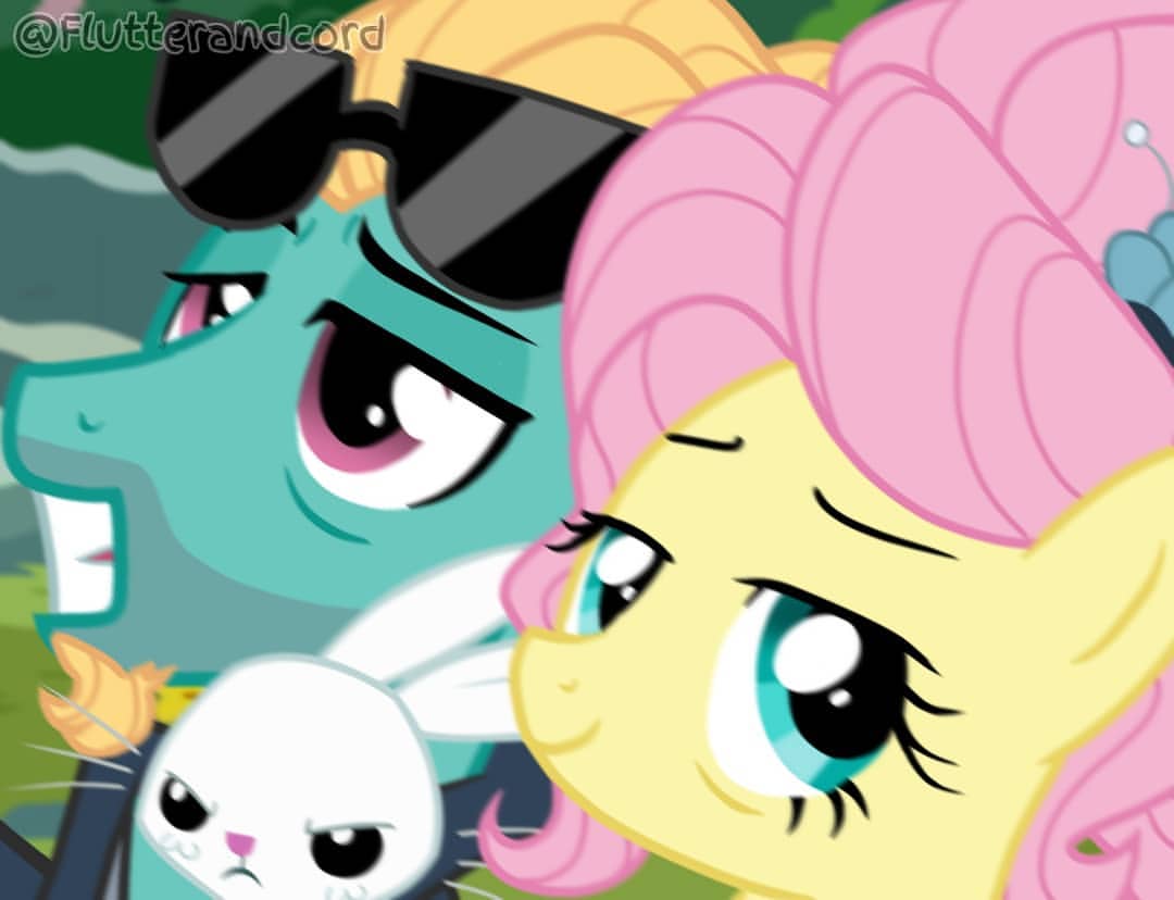 #3174776 - safe, artist:flutterandcord, angel bunny, fluttershy, zephyr ...