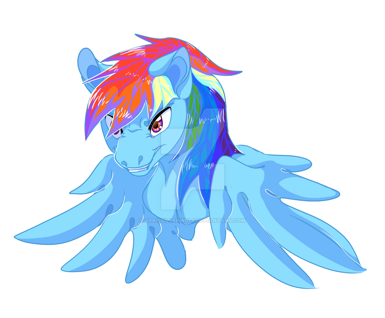 #3189615 - safe, artist:aprilsilverwolf, rainbow dash, pegasus, pony ...