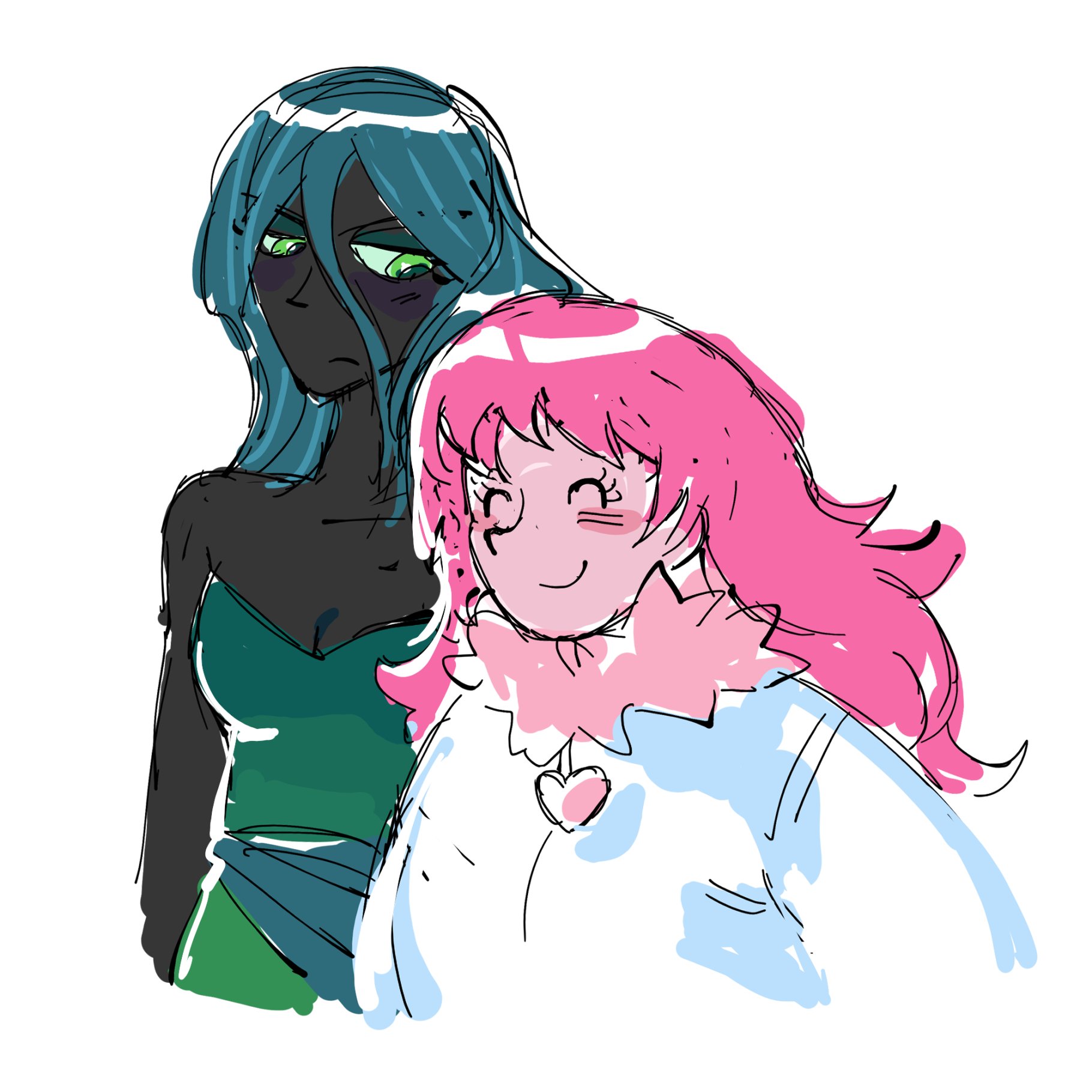 #3189829 - safe, artist:beehunterkisser, queen chrysalis, oc, oc ...