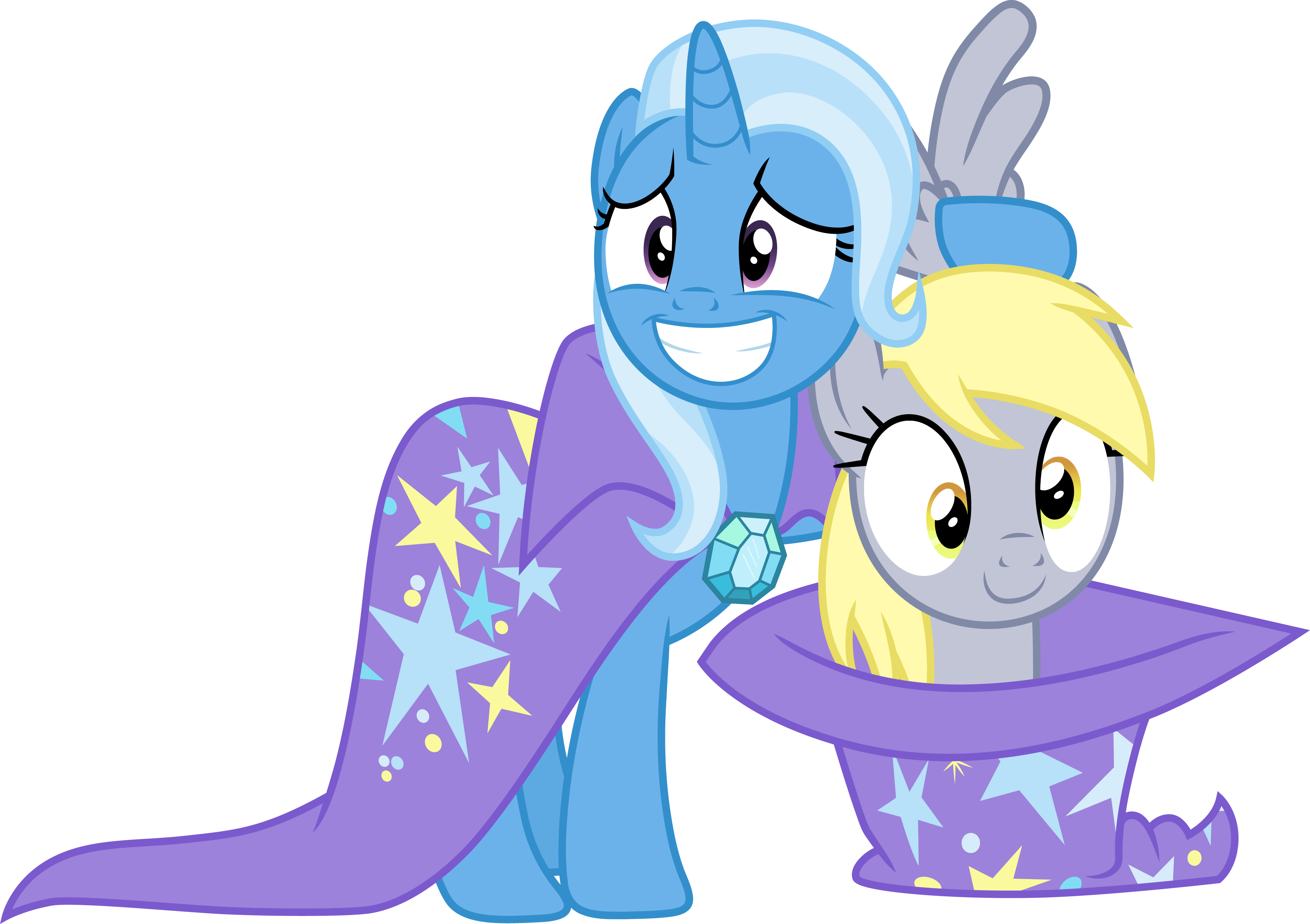 #3189970 - safe, artist:cloudy glow, derpy hooves, trixie, a matter of ...
