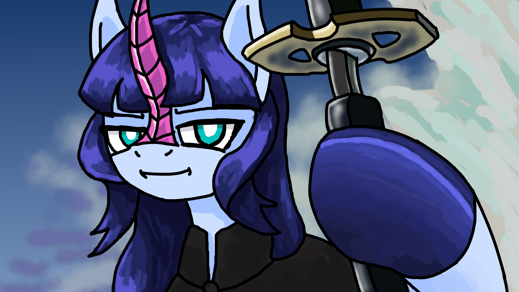 #3190047 - safe, artist:jusussi, oc, oc only, oc:stockingdancer, kirin, katana, kirin oc, sword ...