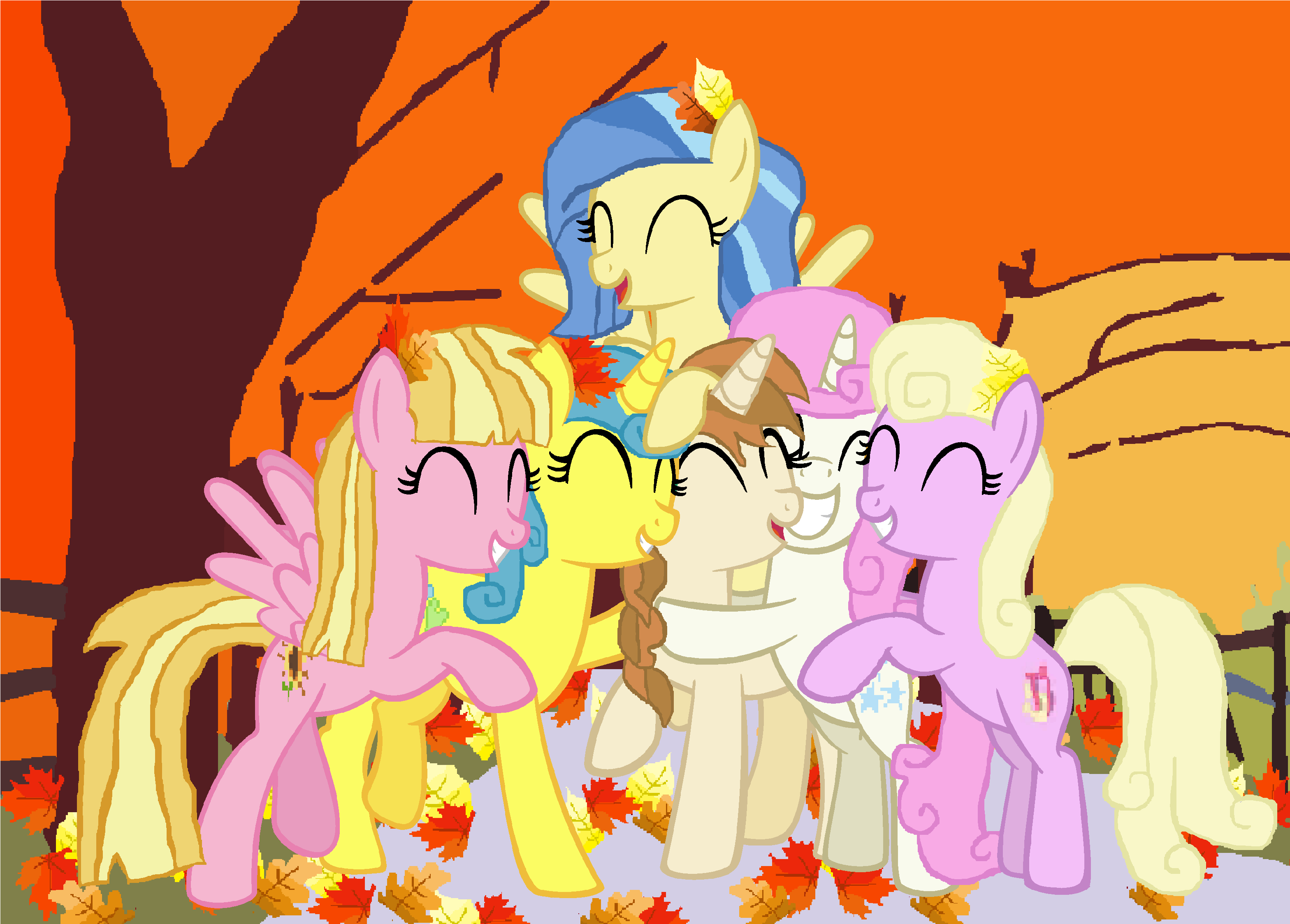 #3190503 - safe, artist:starryc94, lemon hearts, luckette, meadow ...