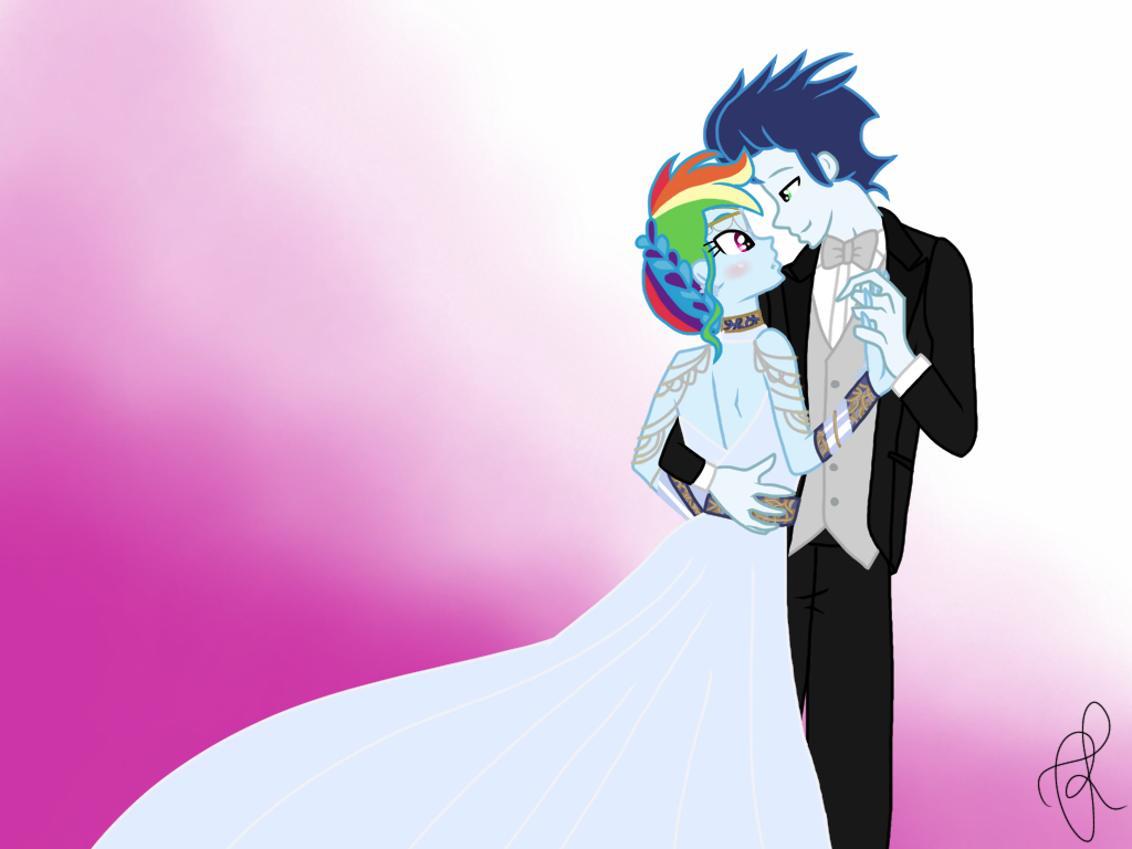#3191140 - safe, artist:ilaria122, rainbow dash, soarin', human ...