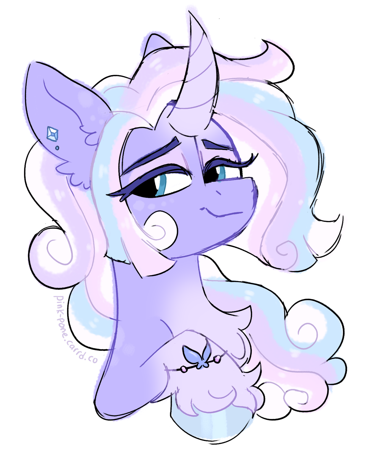 #3179648 - safe, artist:pink-pone, oc, oc only, pony, unicorn, female, mare, simple background ...