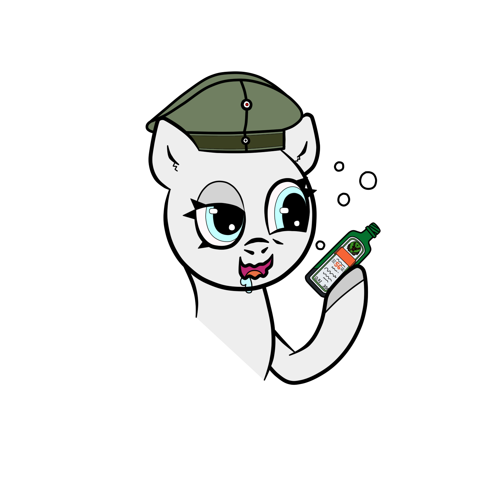 #3197760 - safe, artist:scandianon, earth pony, pony, g4, alcohol, bald ...