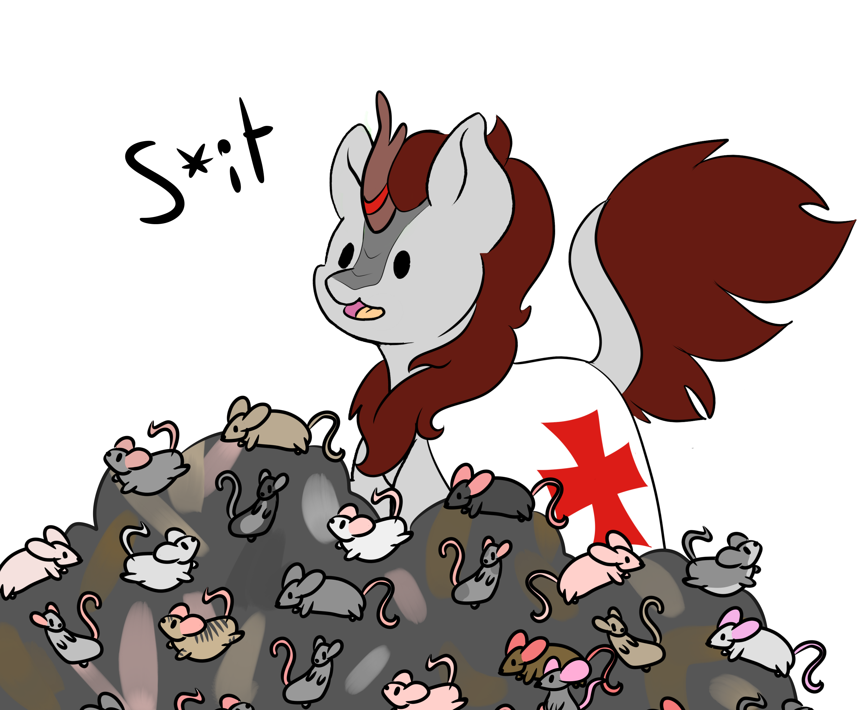 #3198672 - safe, artist:noxi1_48, oc, oc:holy sword, kirin, mouse ...