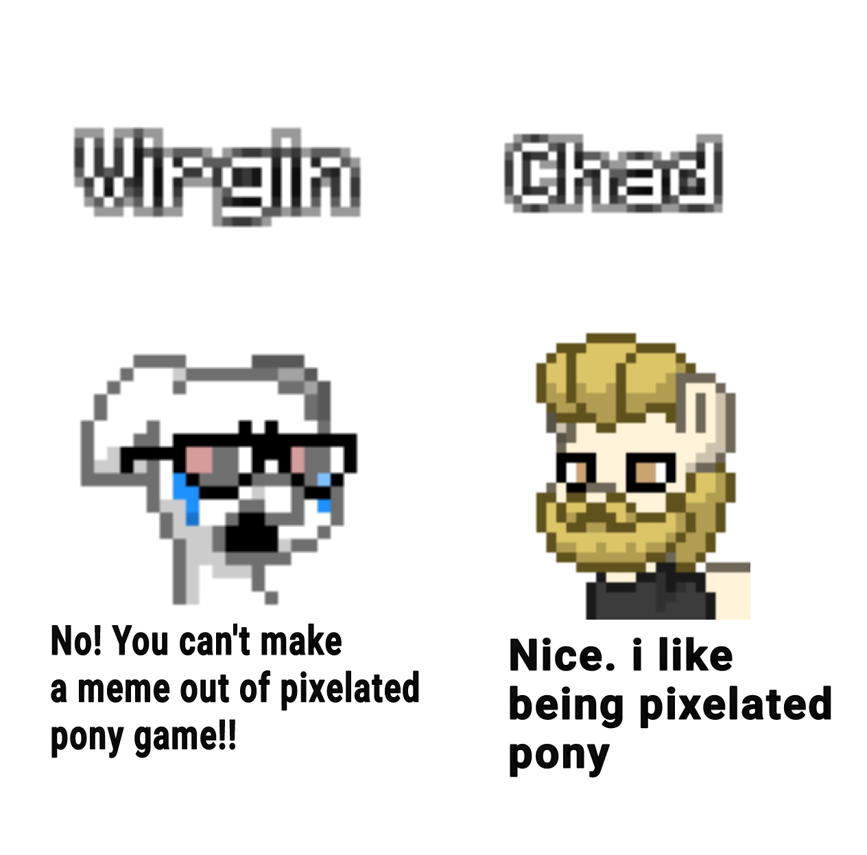 #3199474 - safe, artist:dematrix, pony, pony town, chad, crying, meme ...