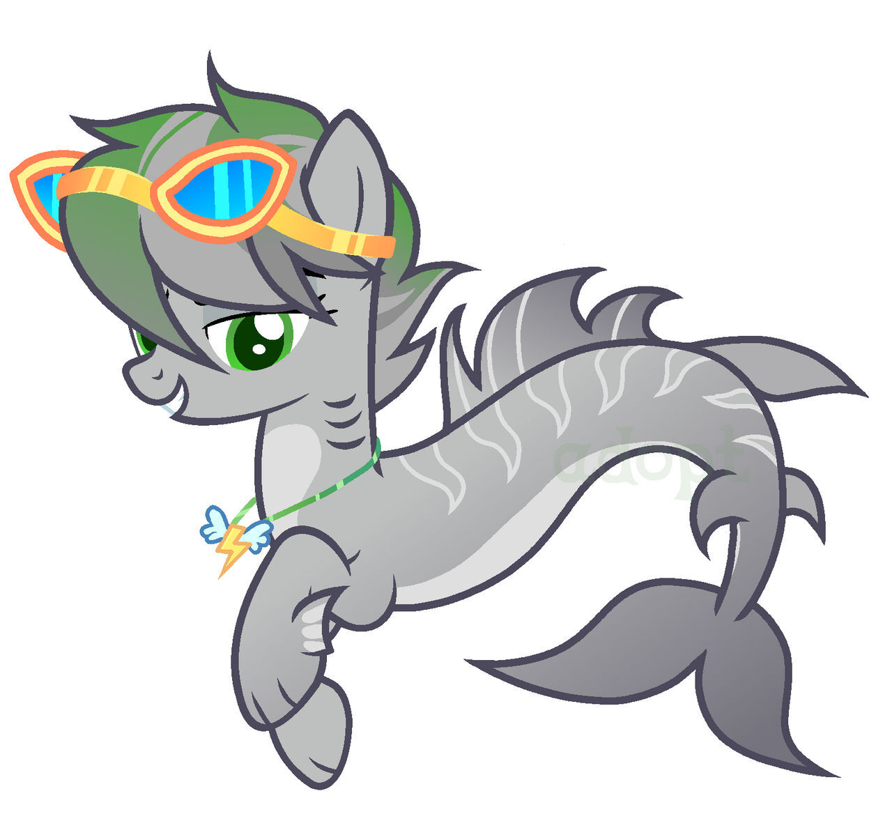 #3199855 - safe, artist:vi45, oc, oc only, merpony, seapony (g4), g4, female, goggles, simple ...